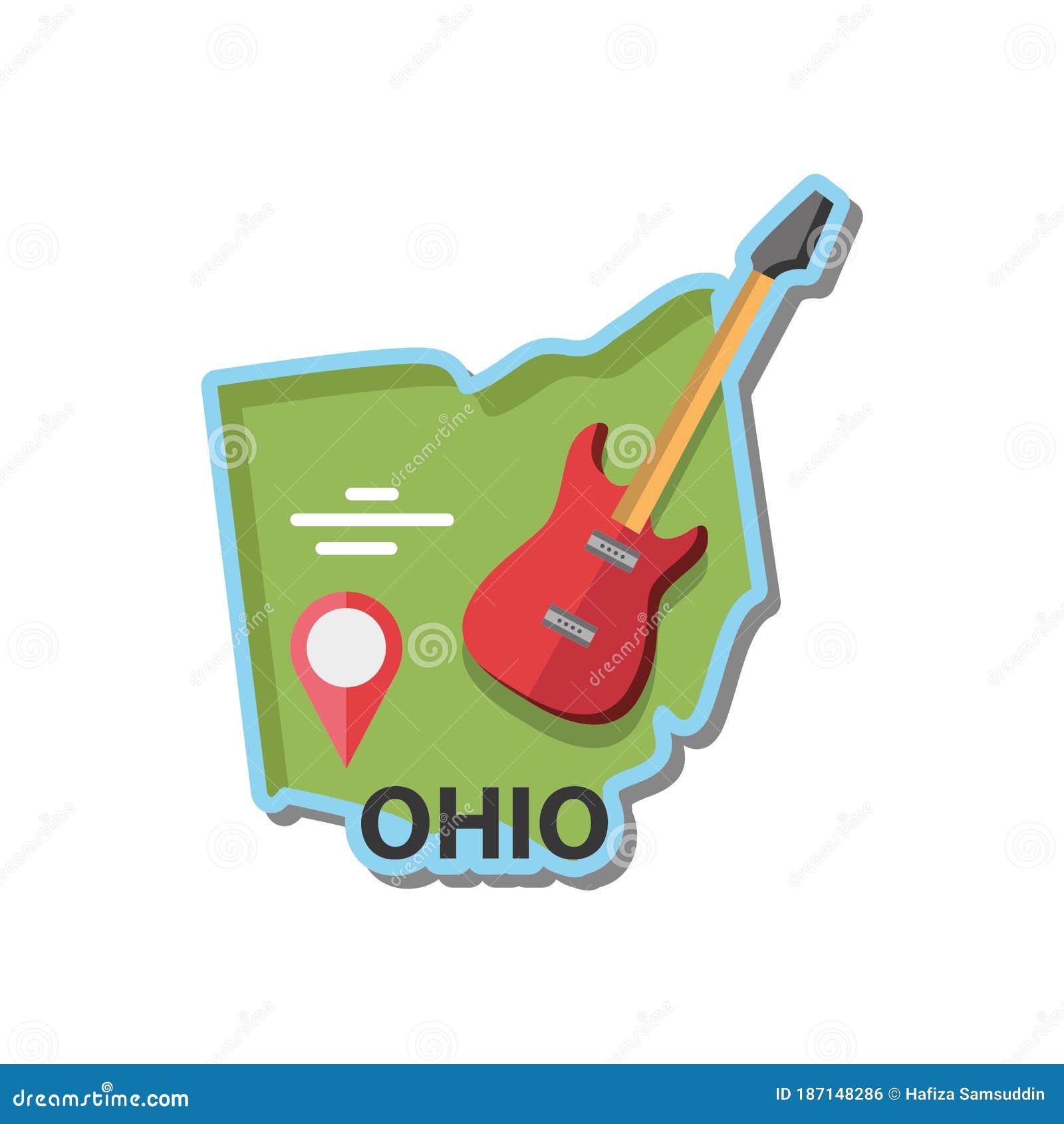 Map of Ohio State. Vector Illustration Decorative Design Stock Vector ...