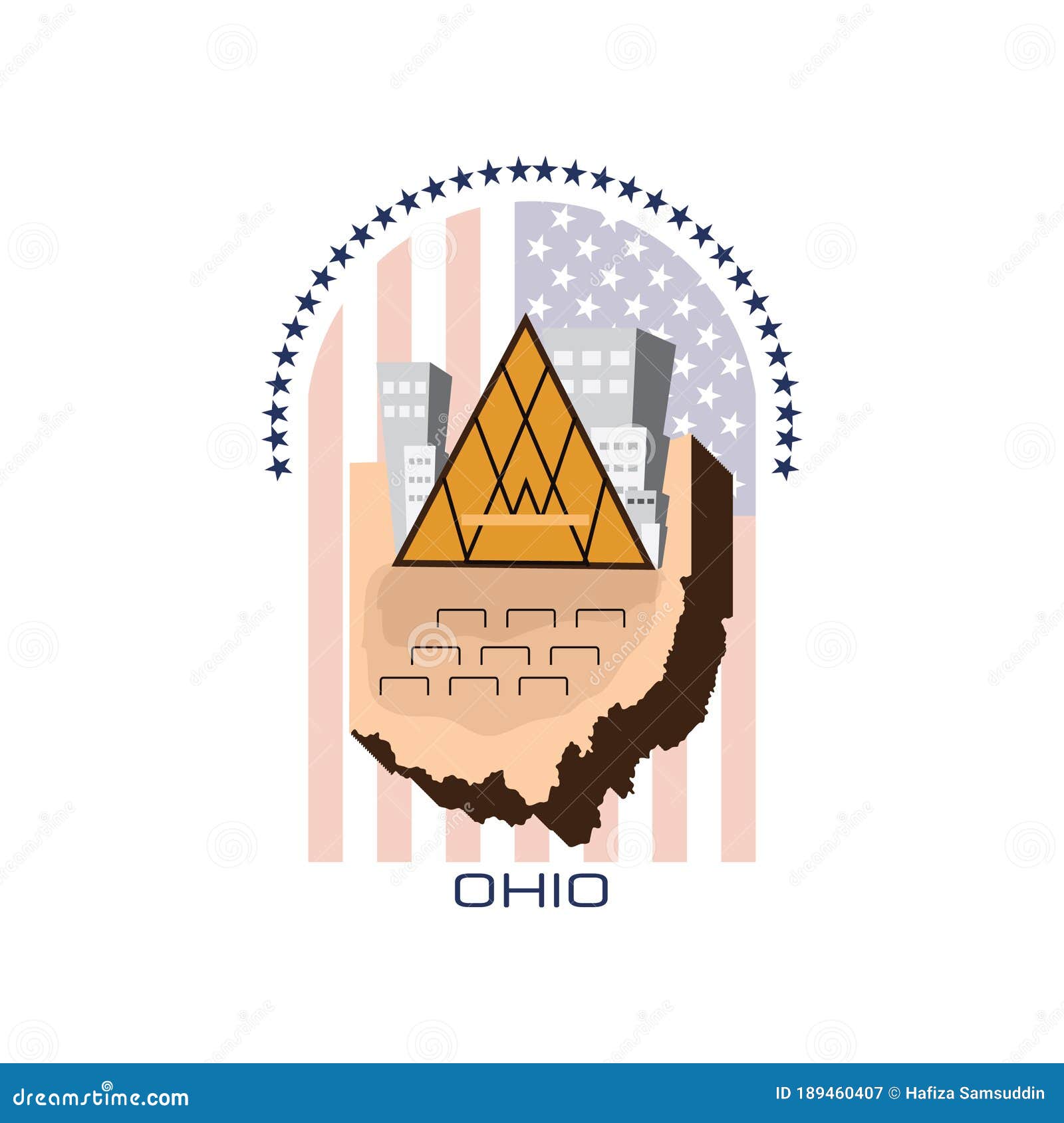 Map of Ohio State. Vector Illustration Decorative Design Stock Vector ...