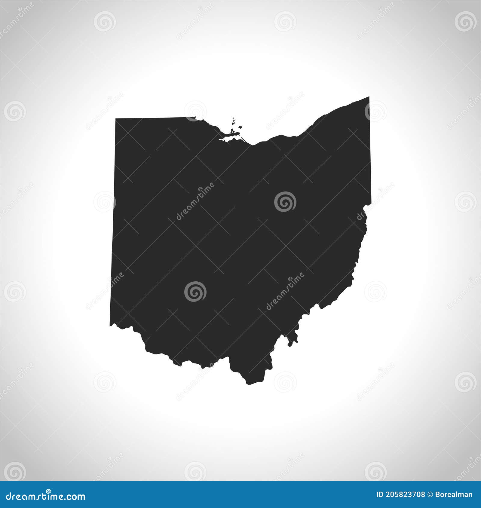 Map of the Ohio stock vector. Illustration of isolated - 205823708