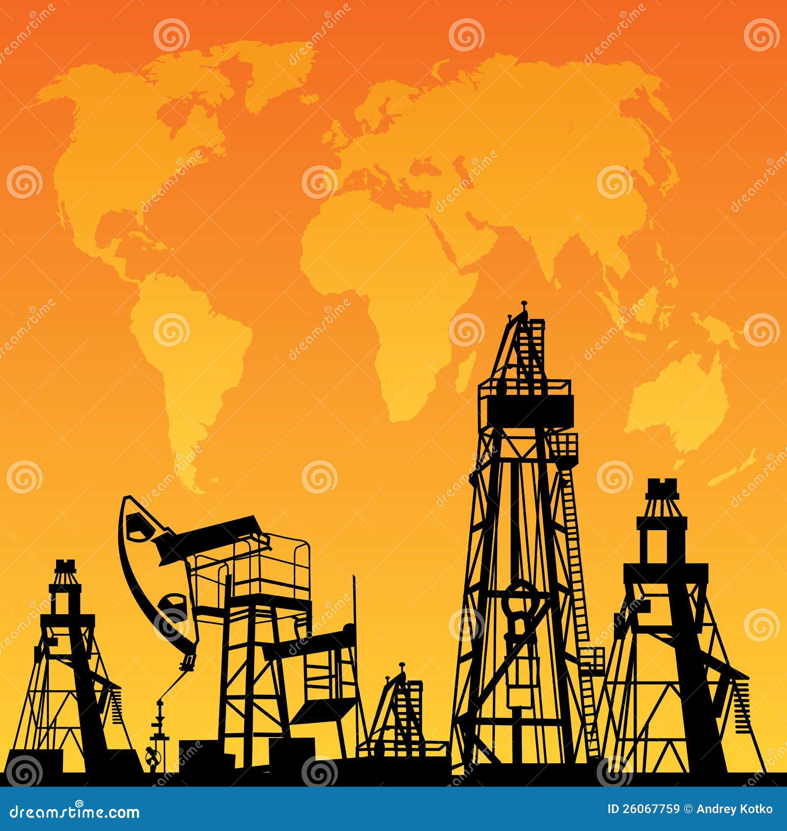 Map and oil rig stock vector. Illustration of drilling - 26067759