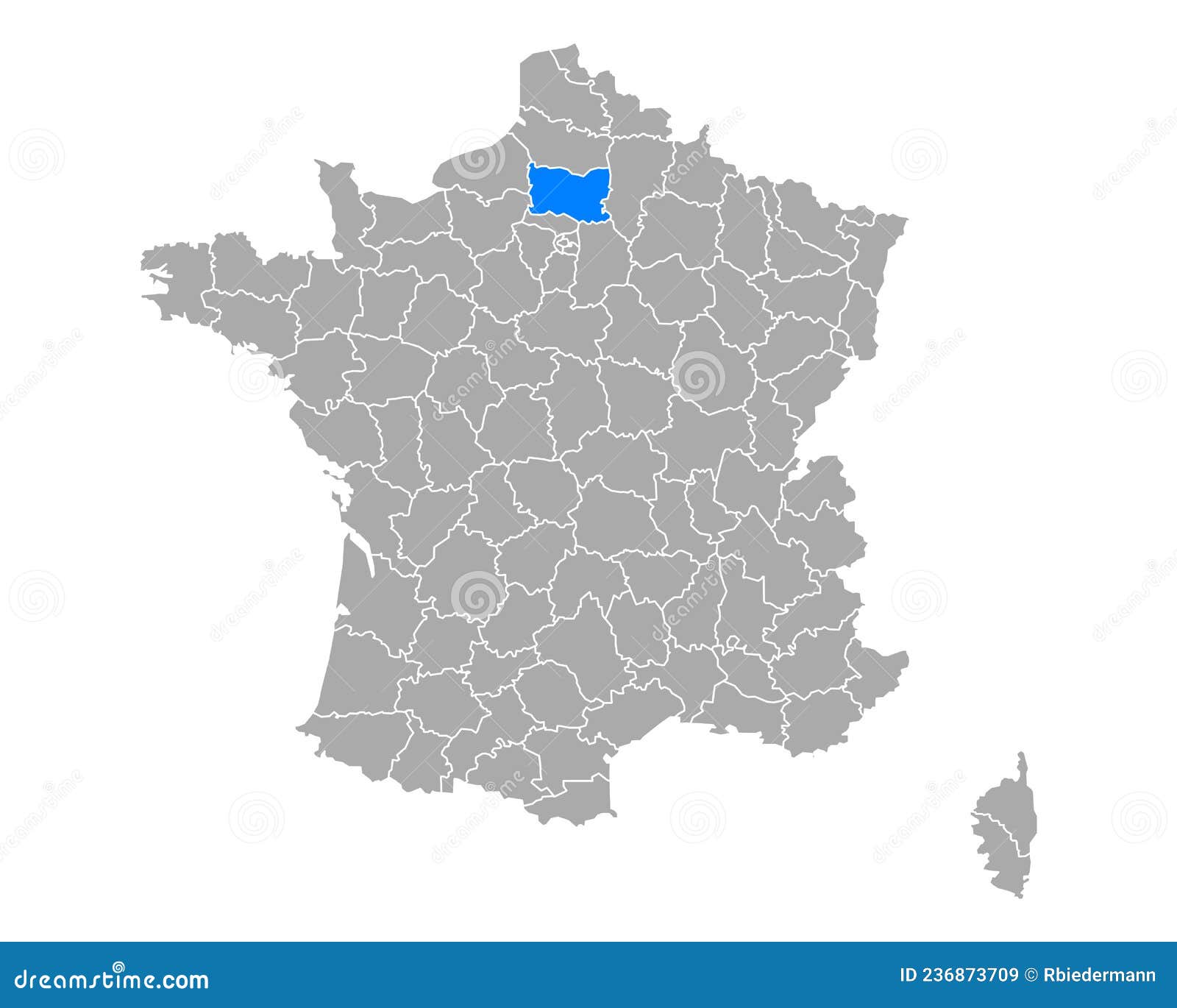 Map of Oise in France stock vector. Illustration of department - 236873709