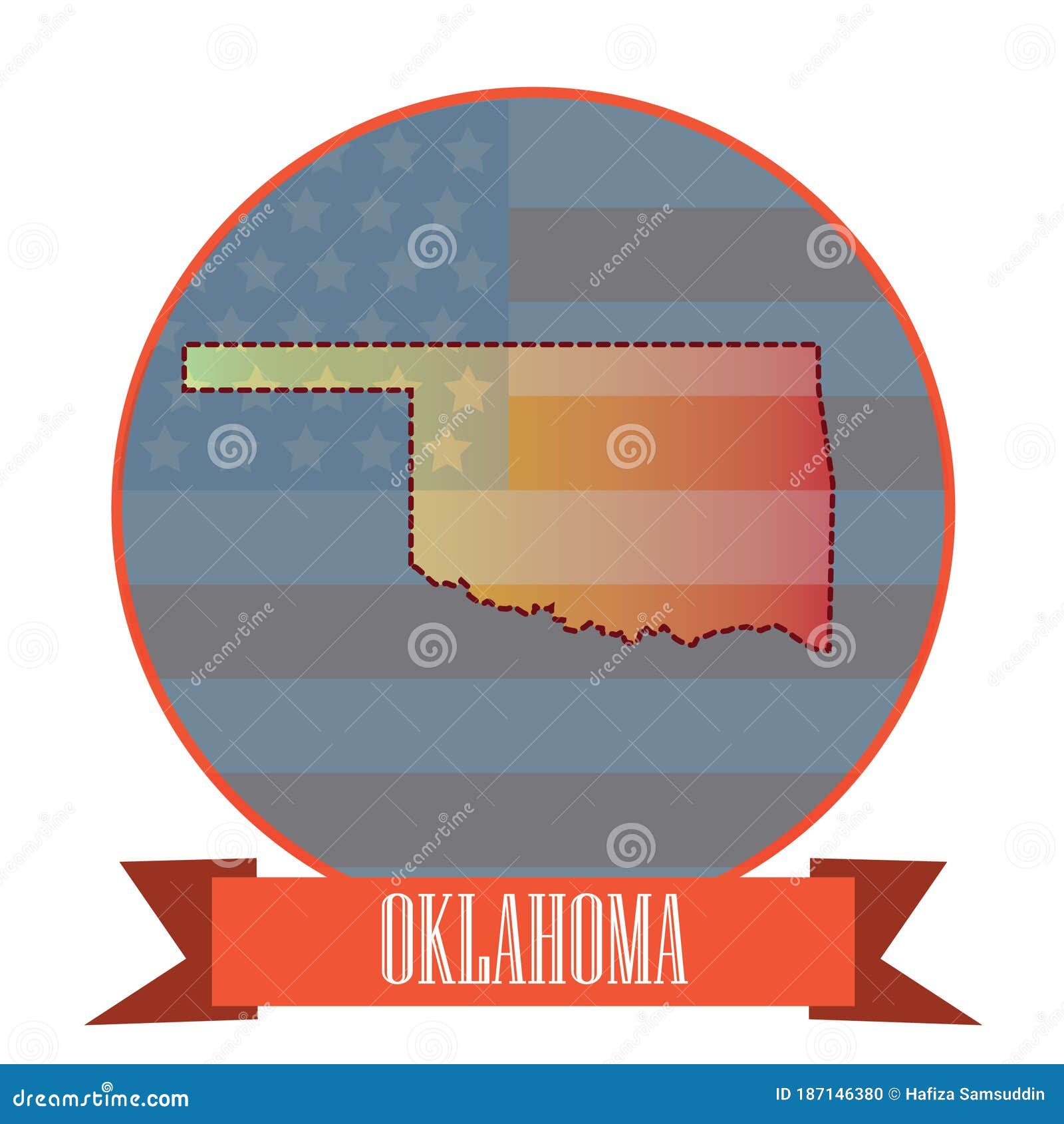 Map of Oklahoma State. Vector Illustration Decorative Design Stock ...