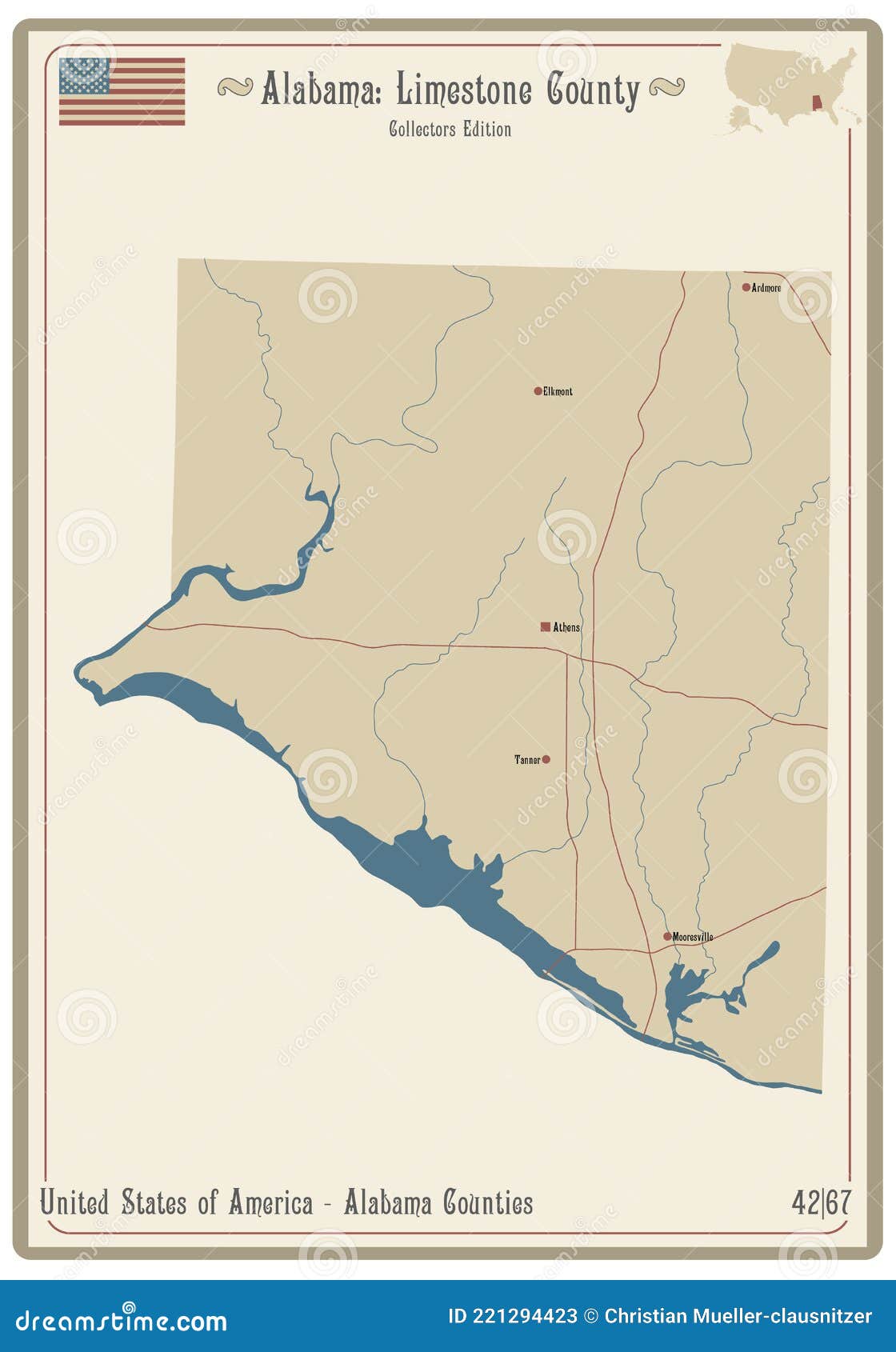 Alabama: Limestone County Map Vector Illustration | CartoonDealer.com ...