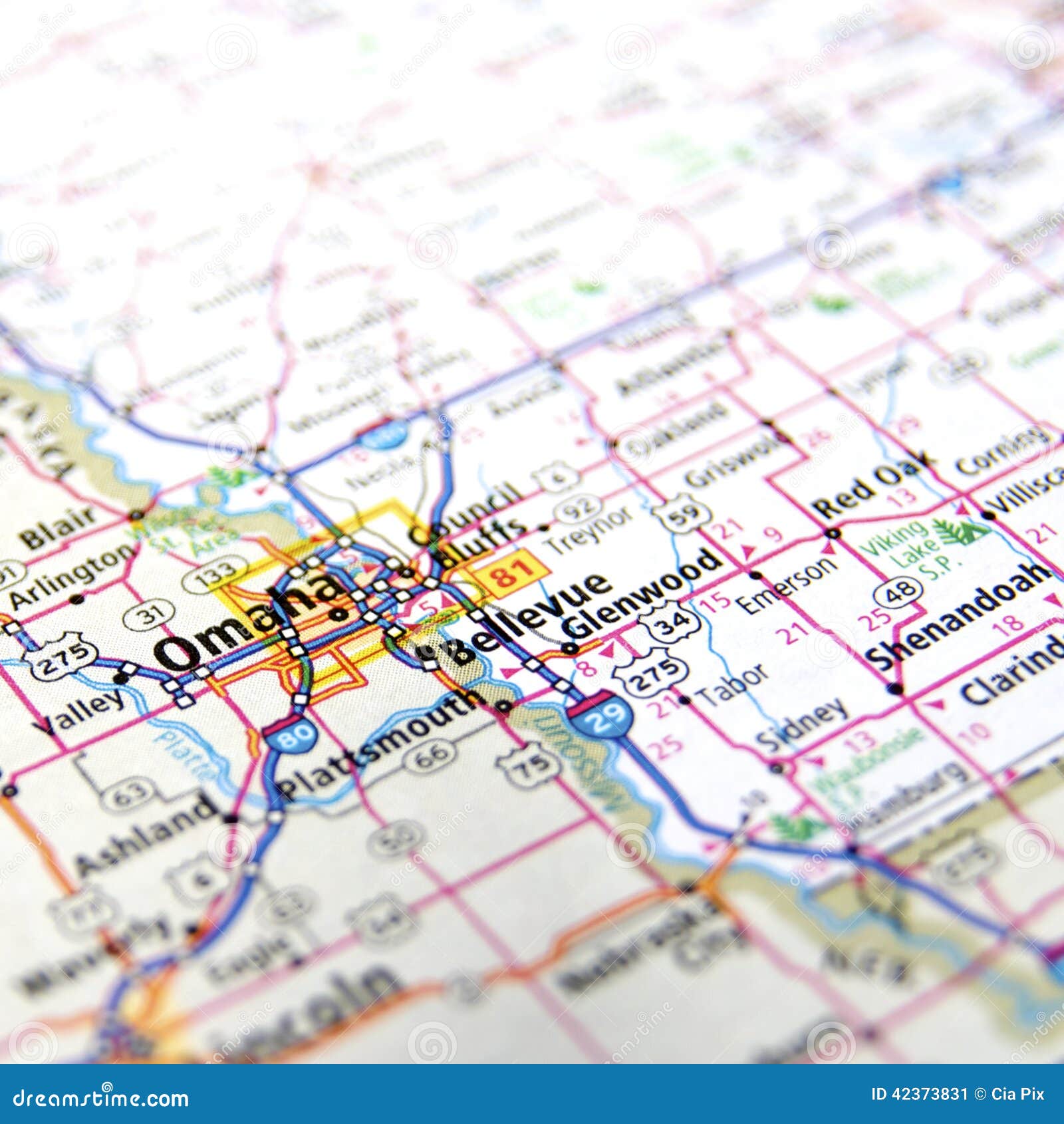 Map of Omaha stock image. Image of america, travelling - 42373831