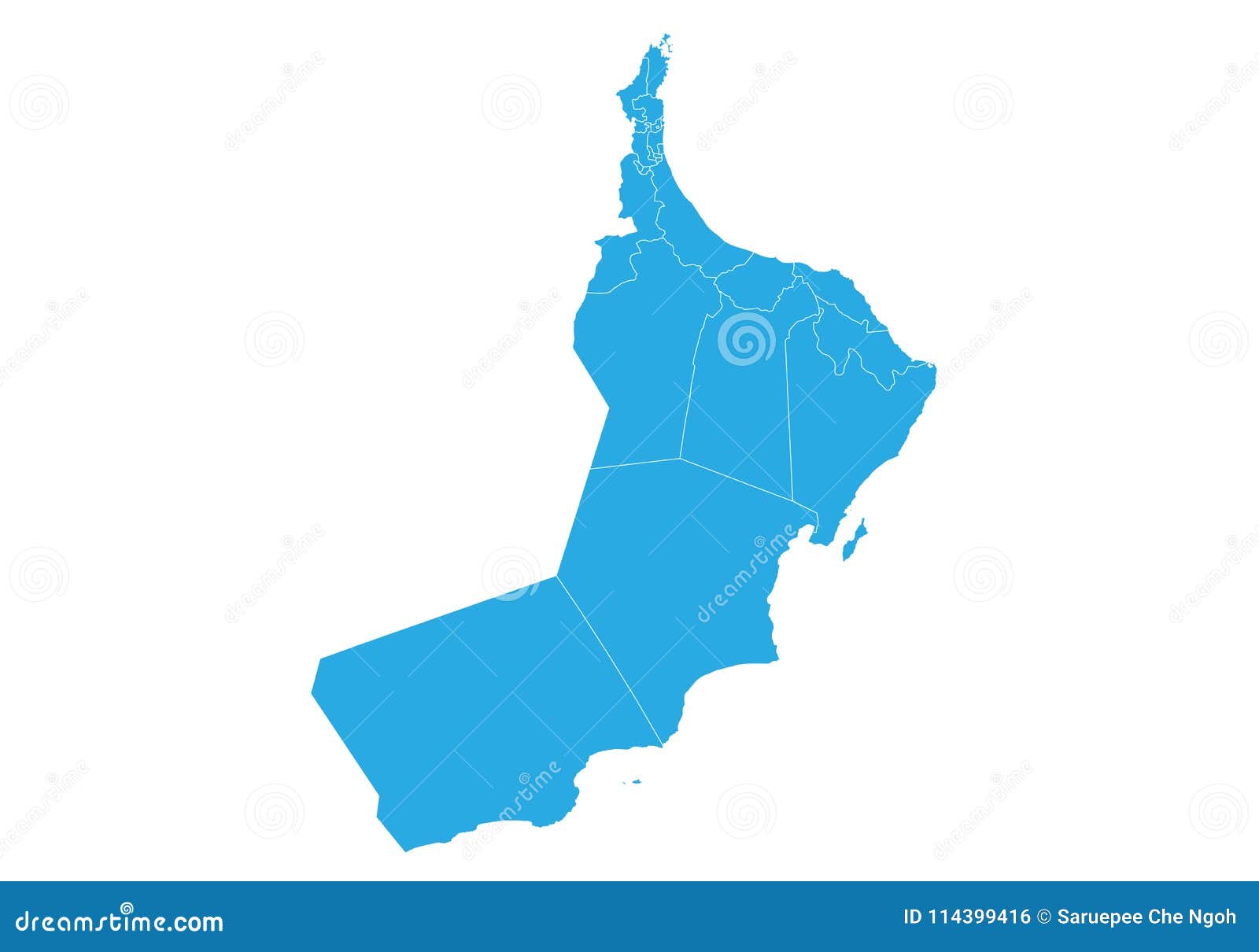 Oman Map. High Detailed Map Vector In White Background. | CartoonDealer ...
