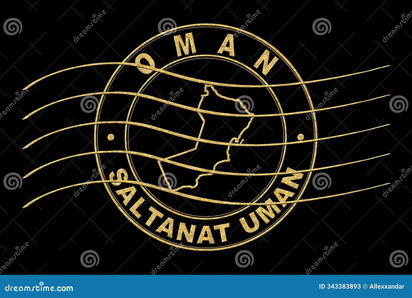 Map of Oman, Postal Passport Stamp, Travel Stamp Stock Illustration ...
