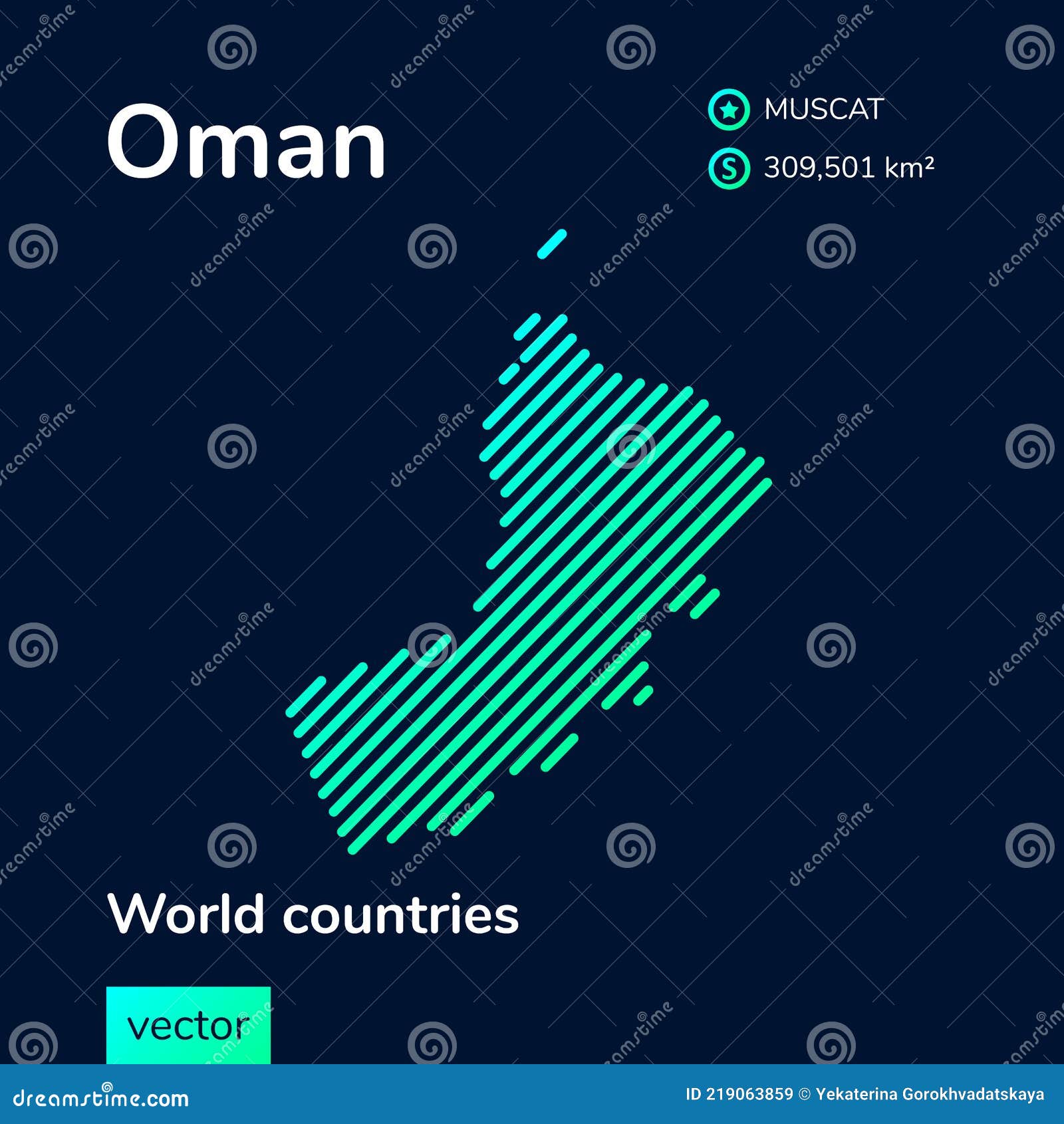 Oman Digital Map. Cartoon Vector | CartoonDealer.com #185890929