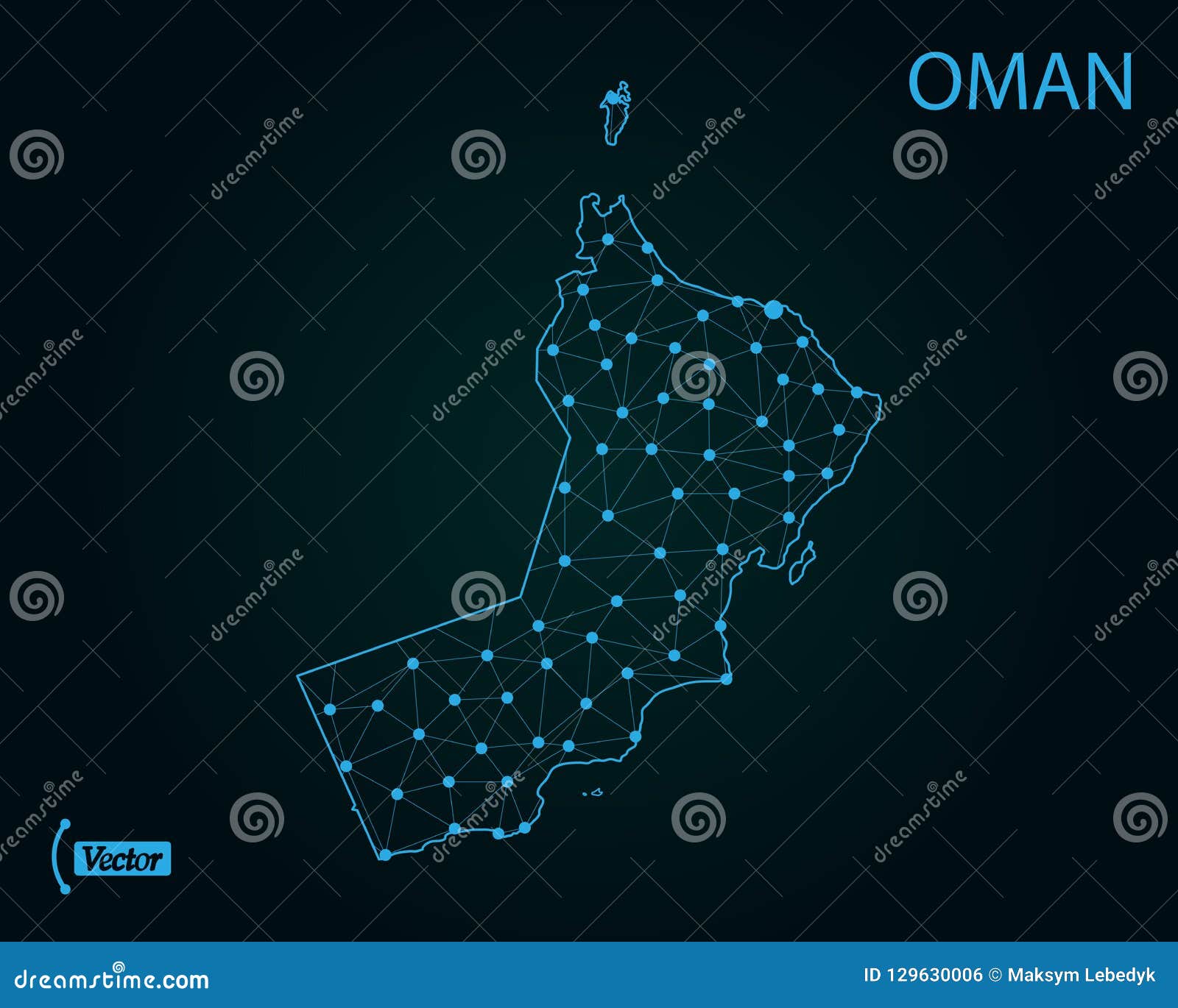 Map of Oman. Vector Illustration. World Map Stock Illustration ...