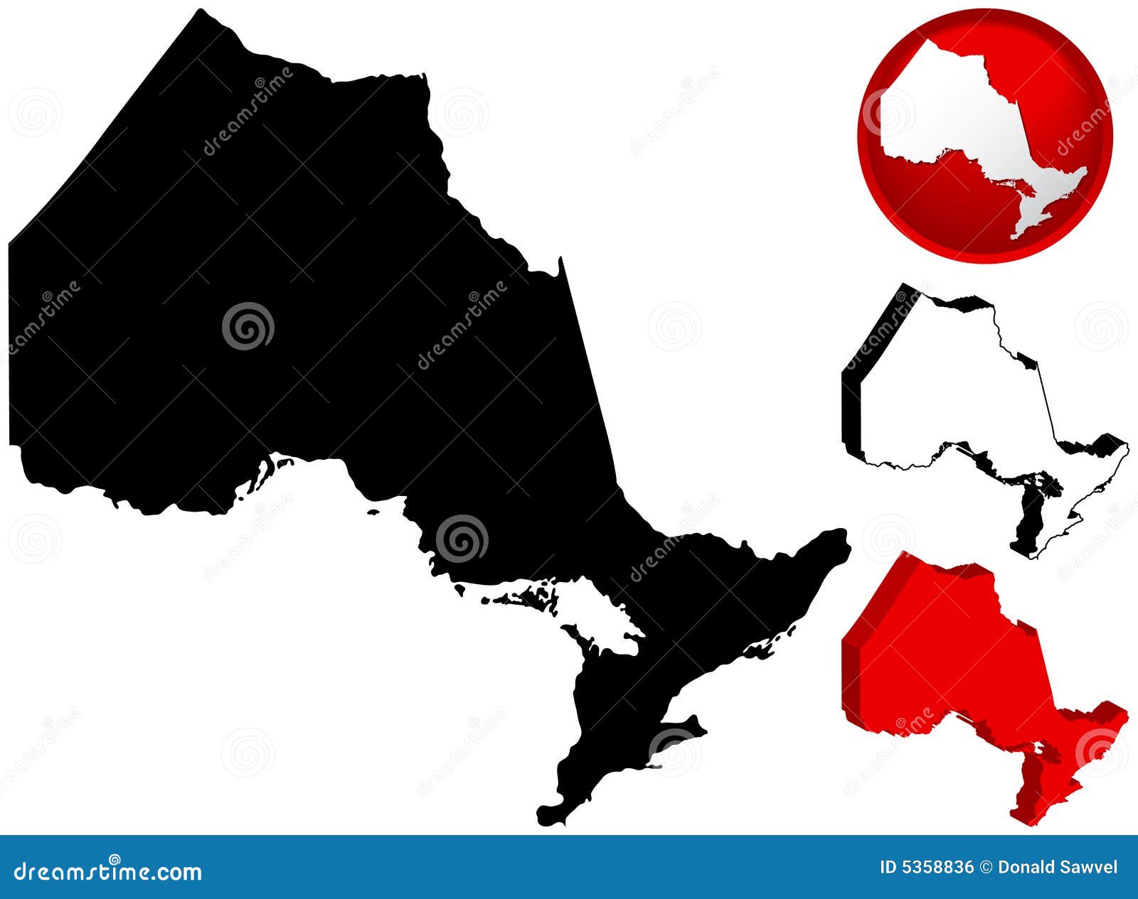 Map of Ontario, Canada stock vector. Illustration of vector - 5358836