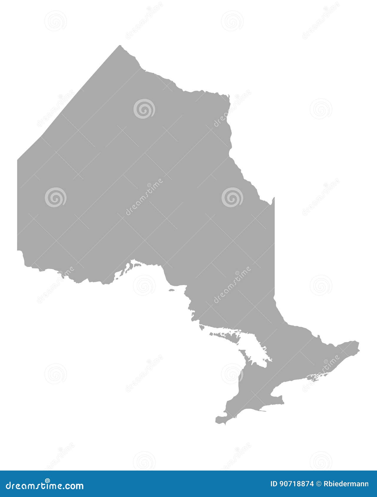Map of Ontario stock vector. Illustration of grey, contour - 90718874