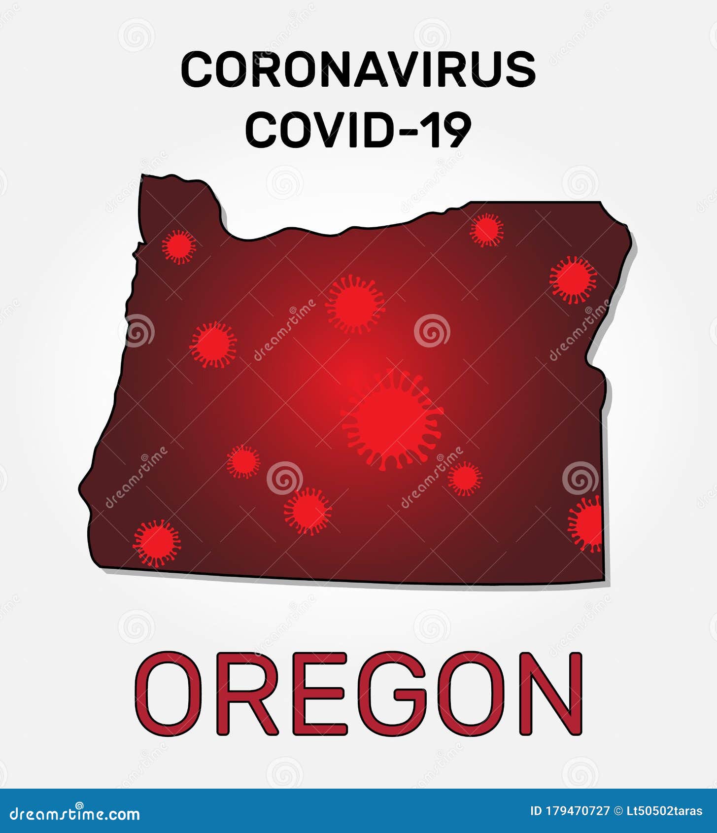 Map of Oregon State and Coronavirus Infection. Stock Vector ...