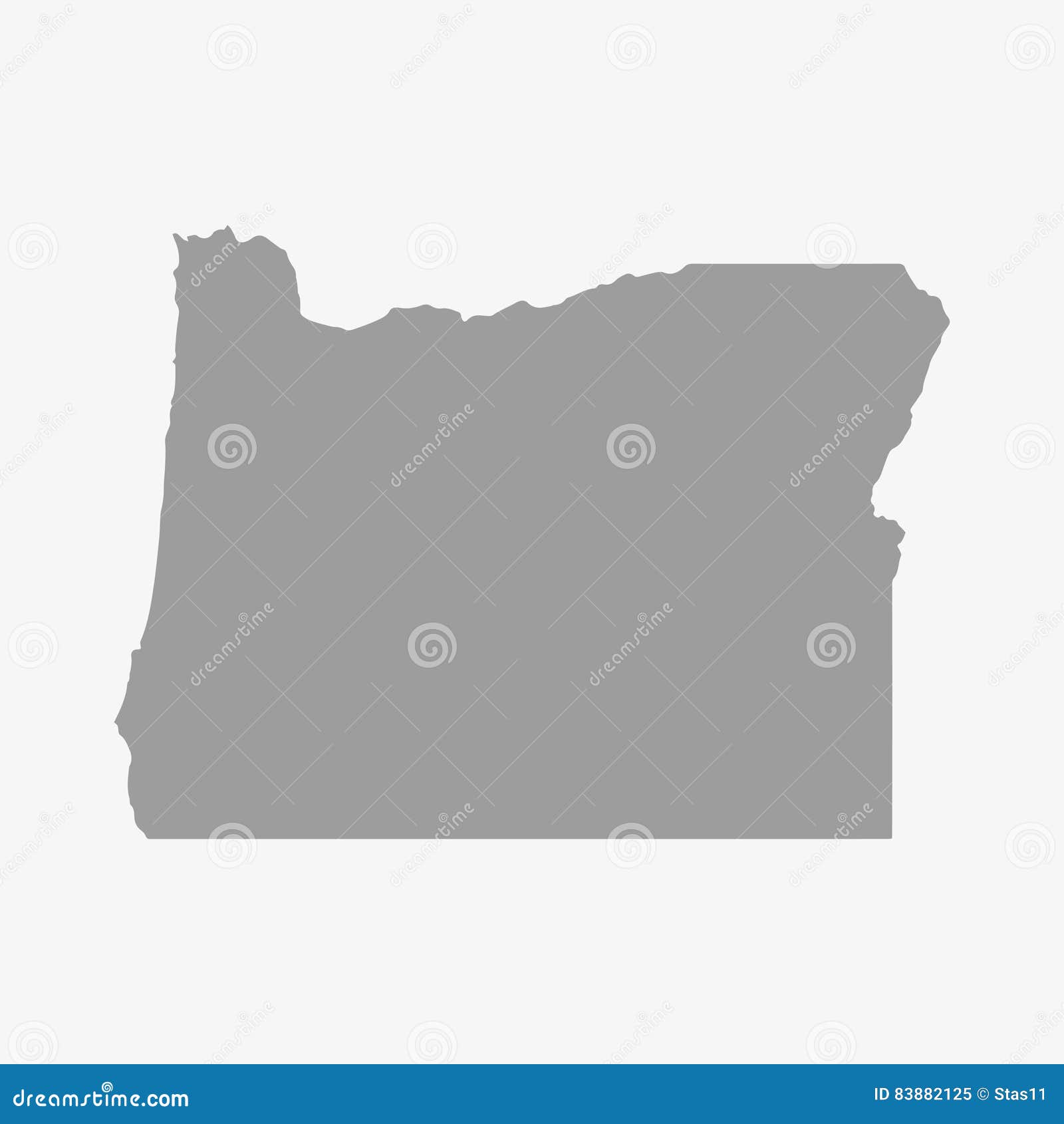 Oregon, OR, Gray Political Map, US State, The Beaver State Cartoon ...