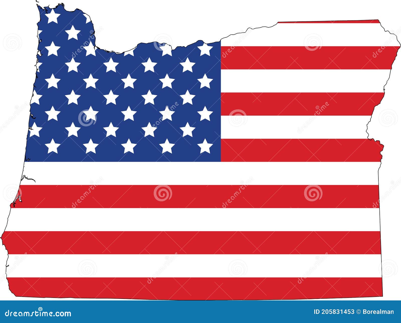 Map of the Oregon stock vector. Illustration of location - 205831453