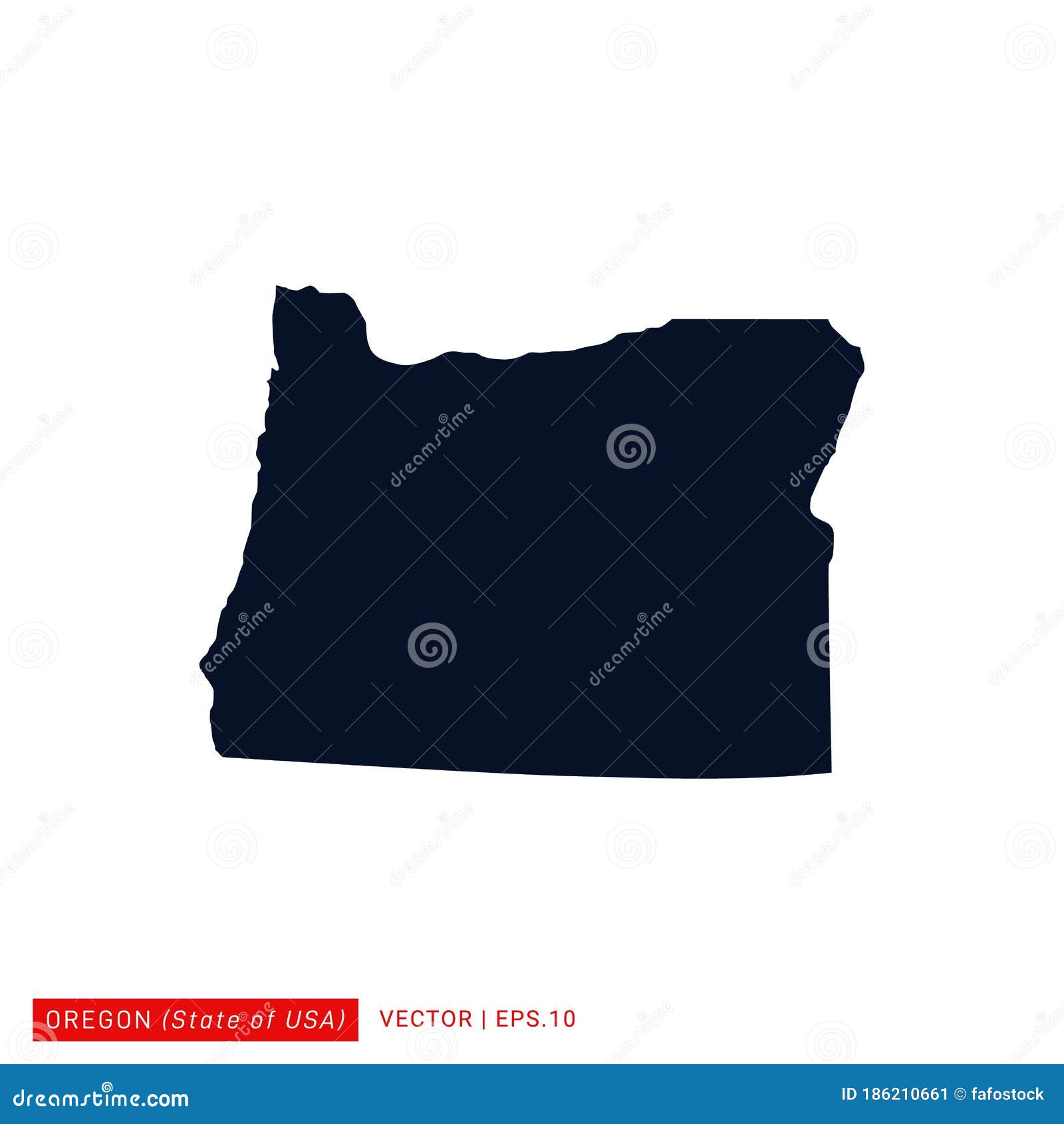 Oregon Vector Map Silhouette Illustration Isolated On White Background ...