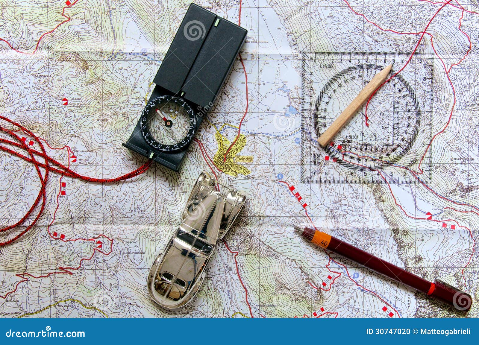 Map and Orientation Equipments Stock Photo - Image of location, guide ...