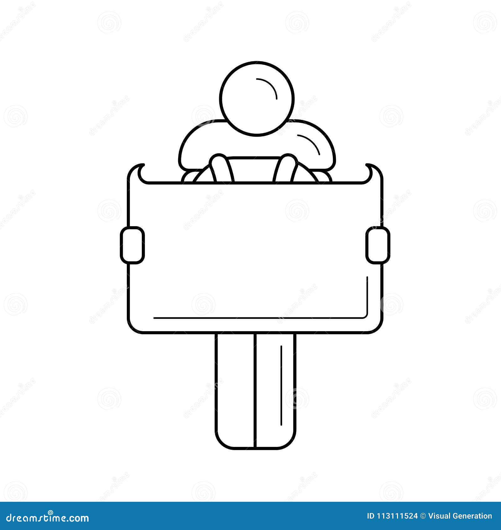 Map orientation line icon. stock vector. Illustration of minimal ...