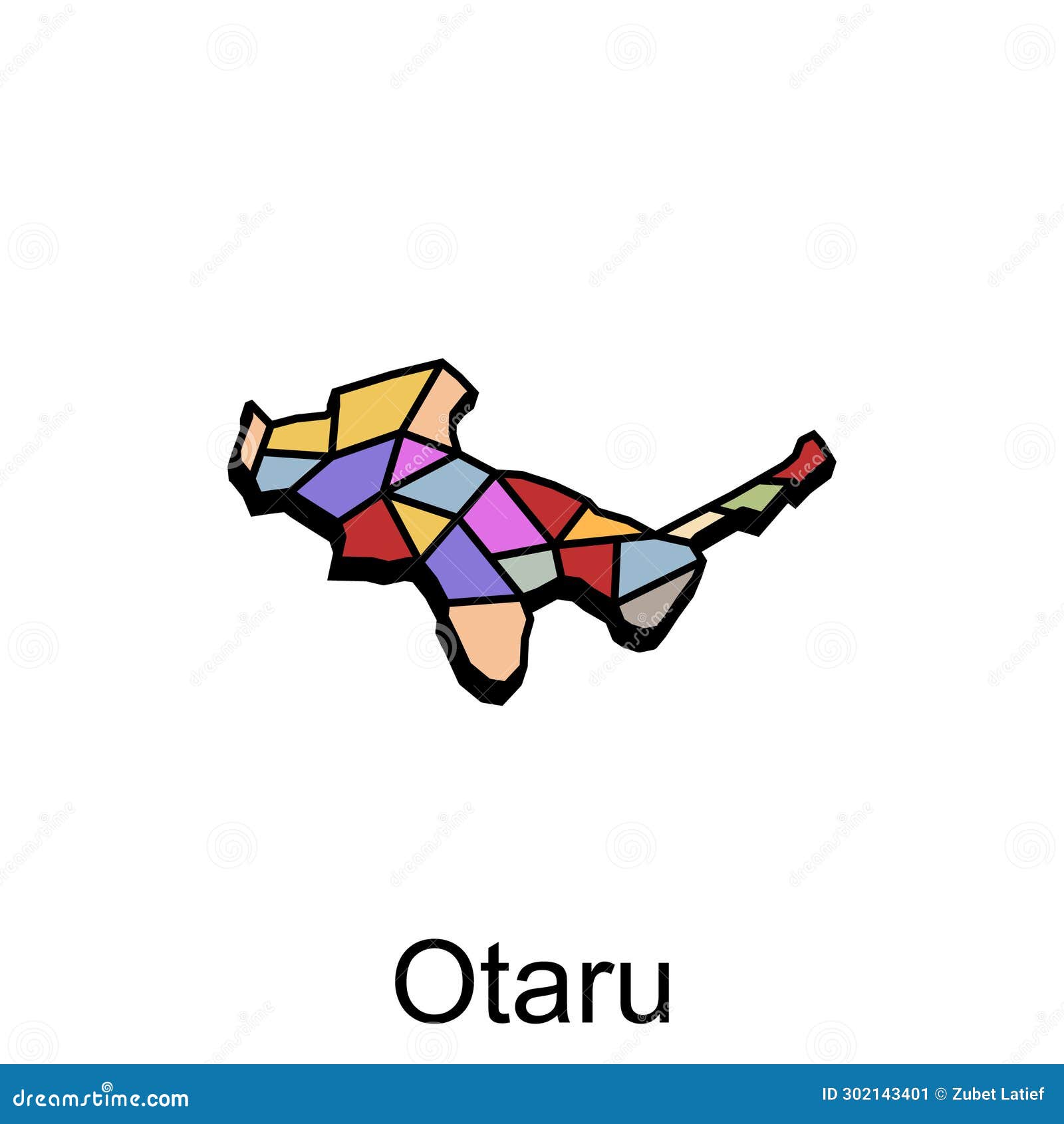 Map of Otaru Vector Design Template, National Borders and Important ...