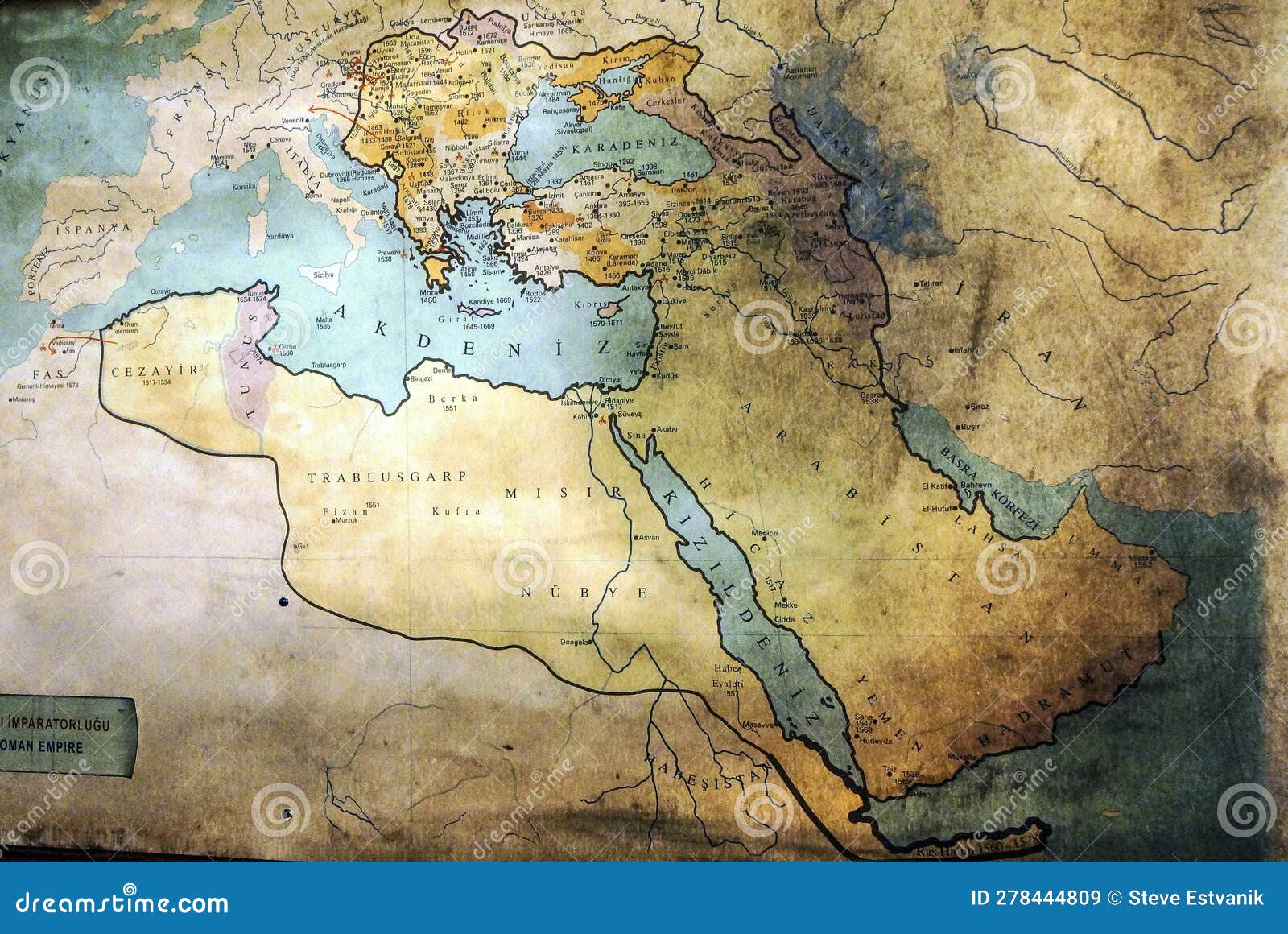Map of the Ottoman Empire editorial stock image. Image of empire ...