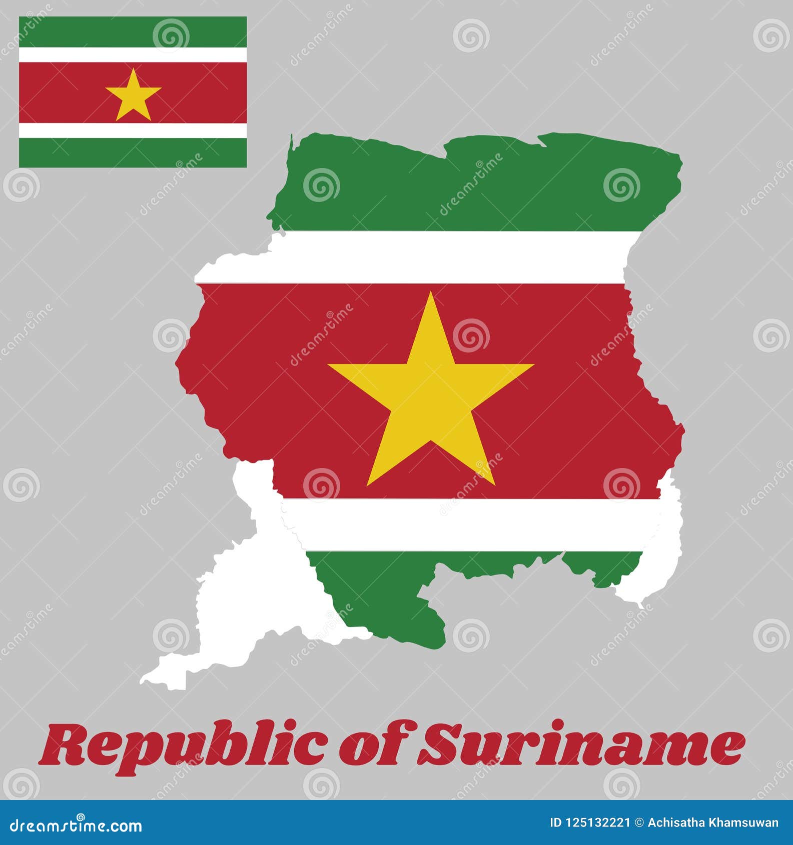 Map Outline and Flag of Suriname. a Horizontal Triband of Green and Red ... Map Outline and Flag of Suriname. a Horizontal Triband of Green and Red ...