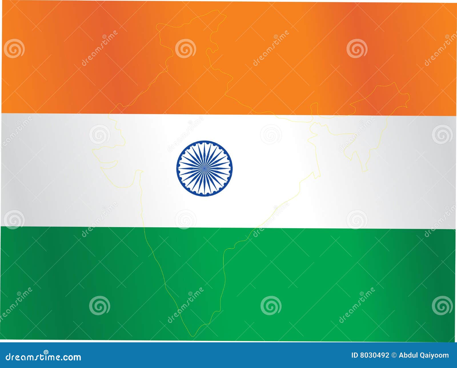 Map Outline on Indian Flag, Stock Illustration - Illustration of ...