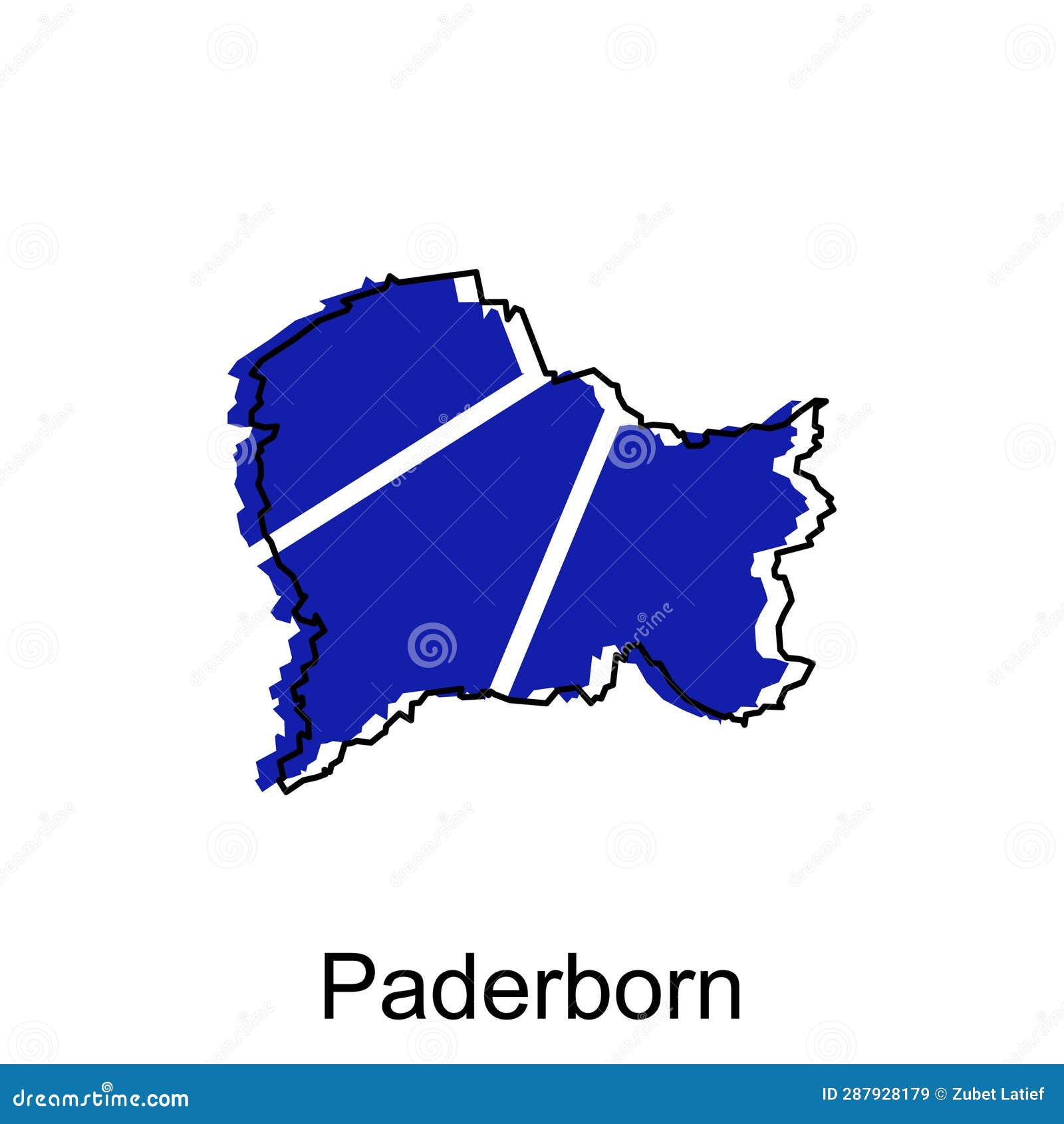 Map of Paderborn City. Vector Map of the German Country Stock Vector ...