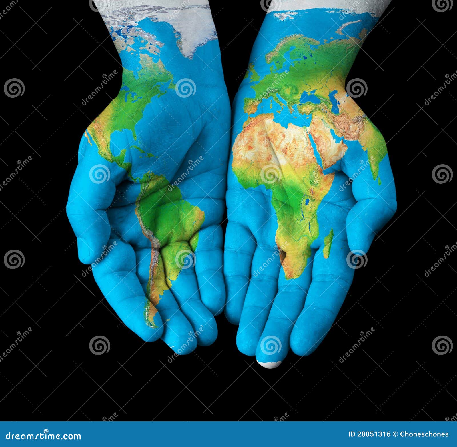 Map painted on hands stock photo. Image of paint, topography - 28051316