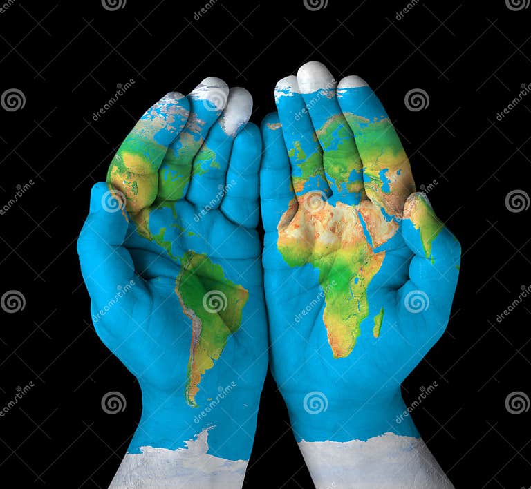 Map painted on hands stock image. Image of future, australia - 29472197