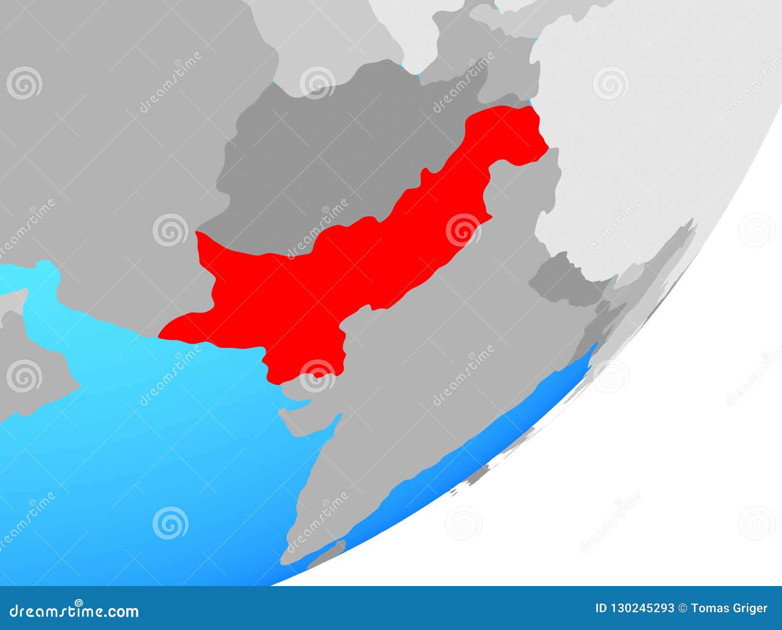 Map of Pakistan on globe stock illustration. Illustration of republic ...