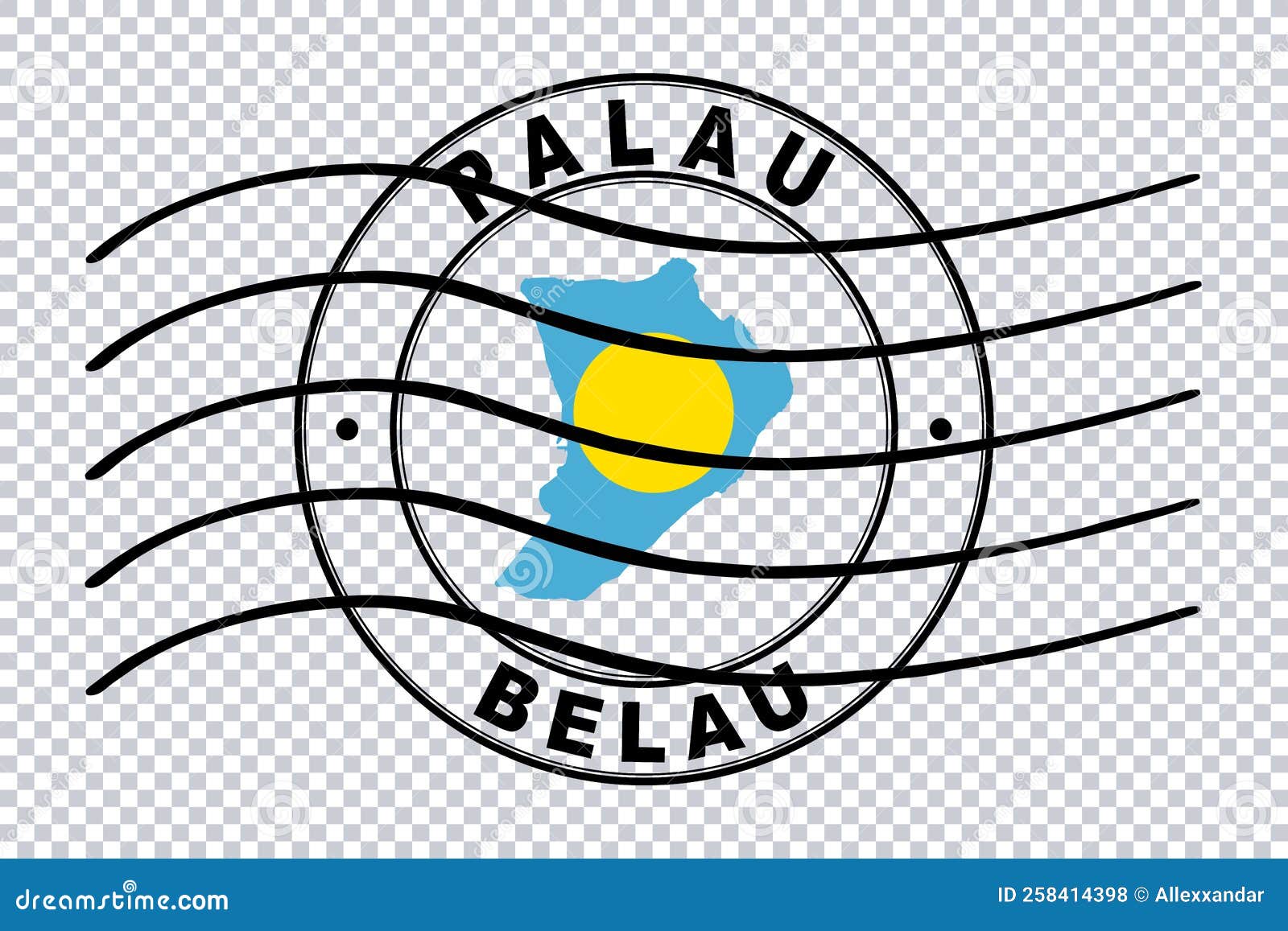 Map of Palau, Postal Passport Stamp, Travel Stamp Stock Illustration ...