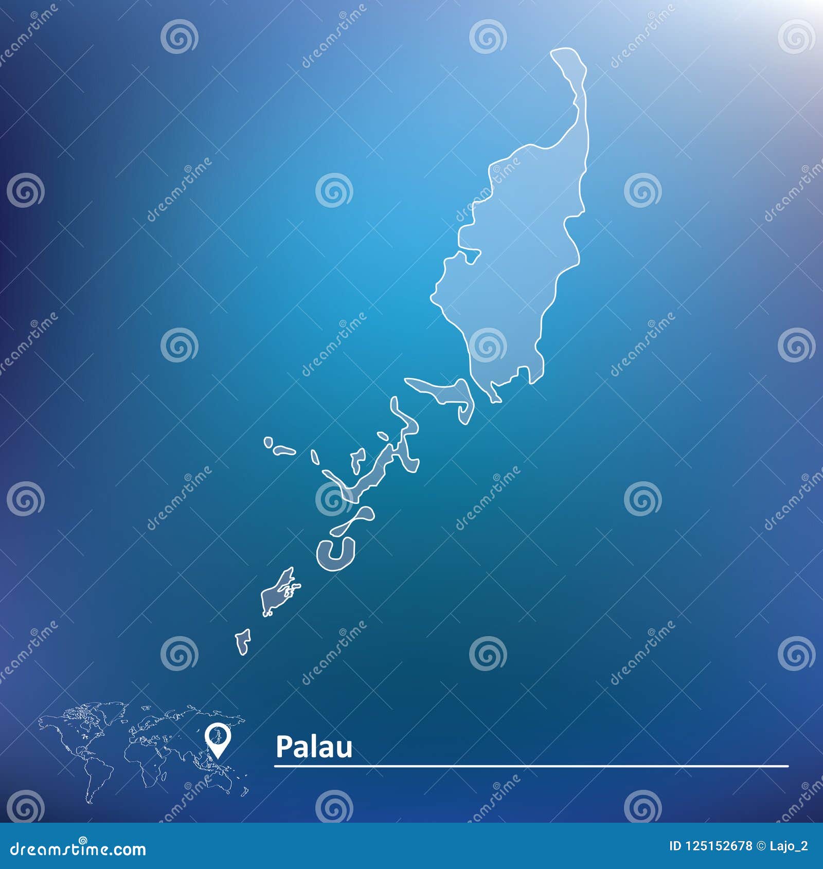 Map of Palau stock vector. Illustration of outline, design - 125152678