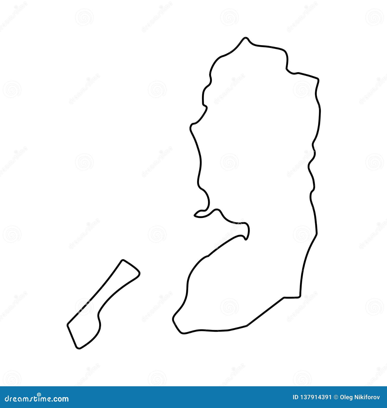 Palestine Outline Map Cartoon Vector | CartoonDealer.com #114274051