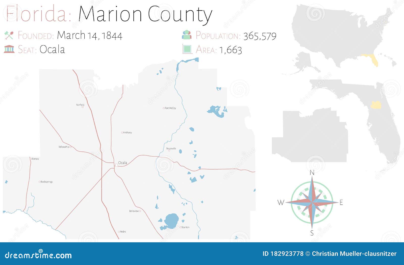 Map of Palm Beach County in Florida Stock Vector - Illustration of ...