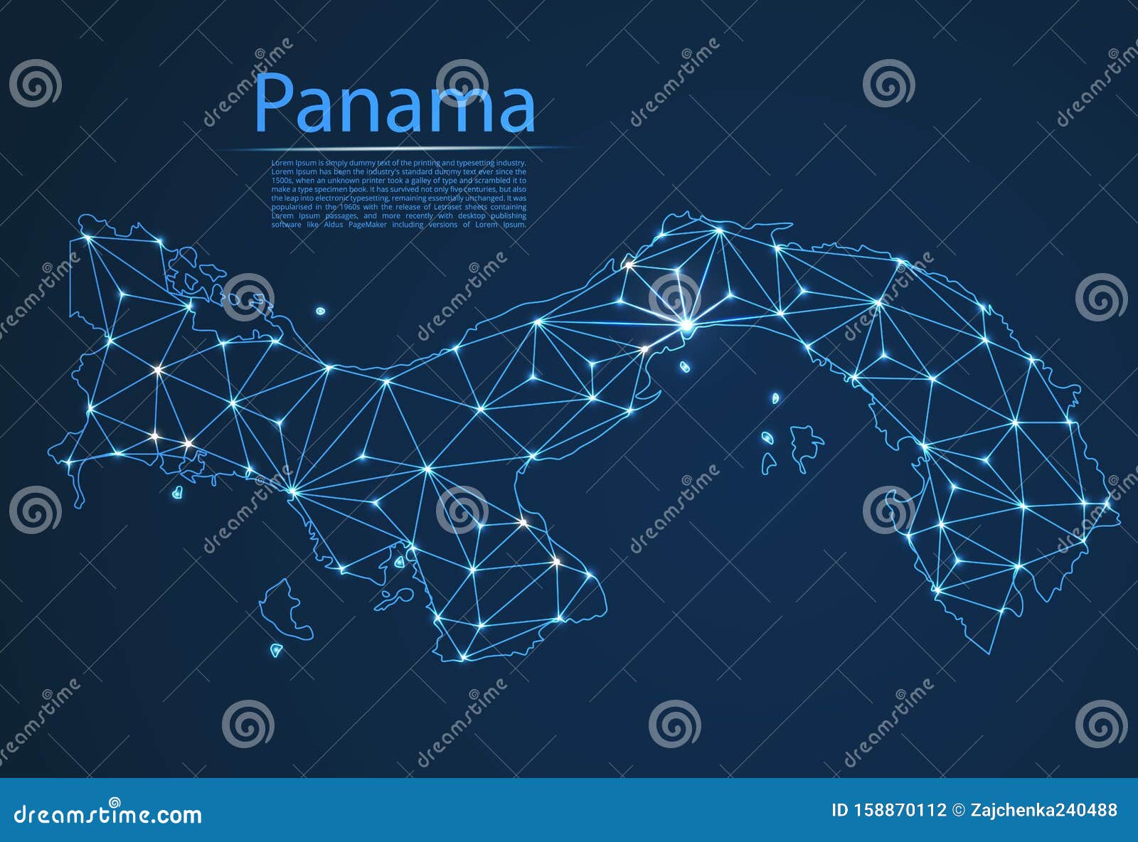 Map of Panama Connection. Vector Low-poly Image of a Global Map with ...