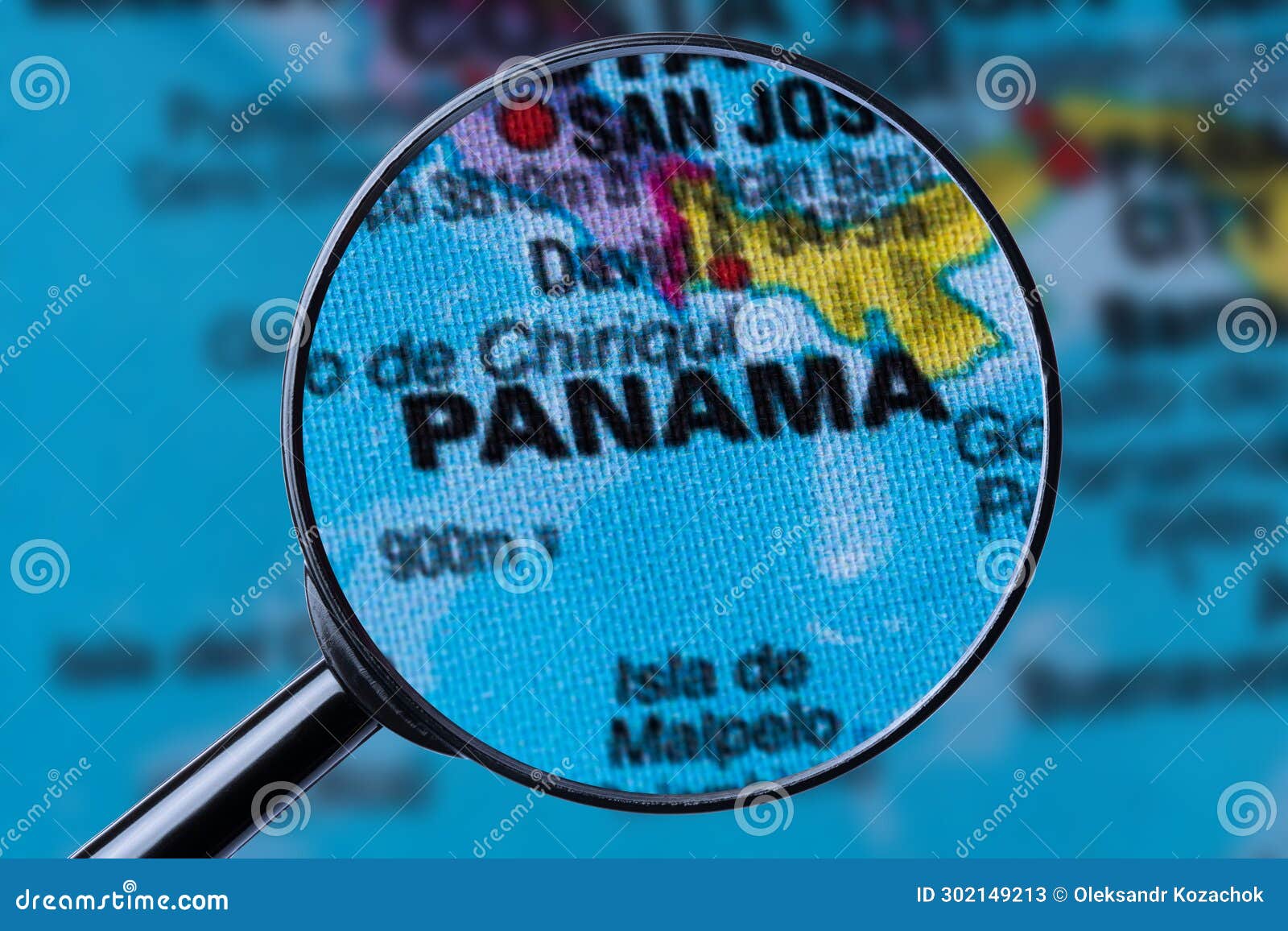 Map of PANAMA through Magnifying Glass. Editorial Stock Photo - Image ...