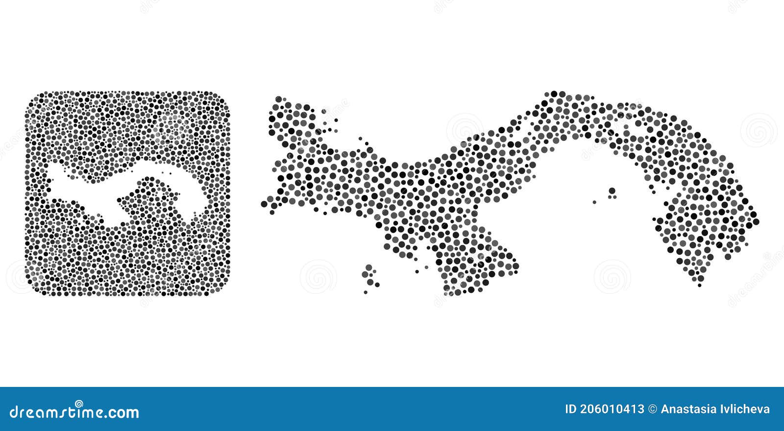 Map of Panama - Dotted Collage with Stencil Stock Vector - Illustration ...