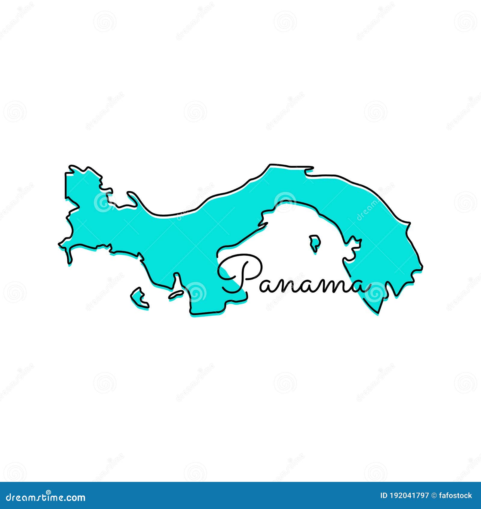 Panama Vector Outline Grey Map | CartoonDealer.com #133853432