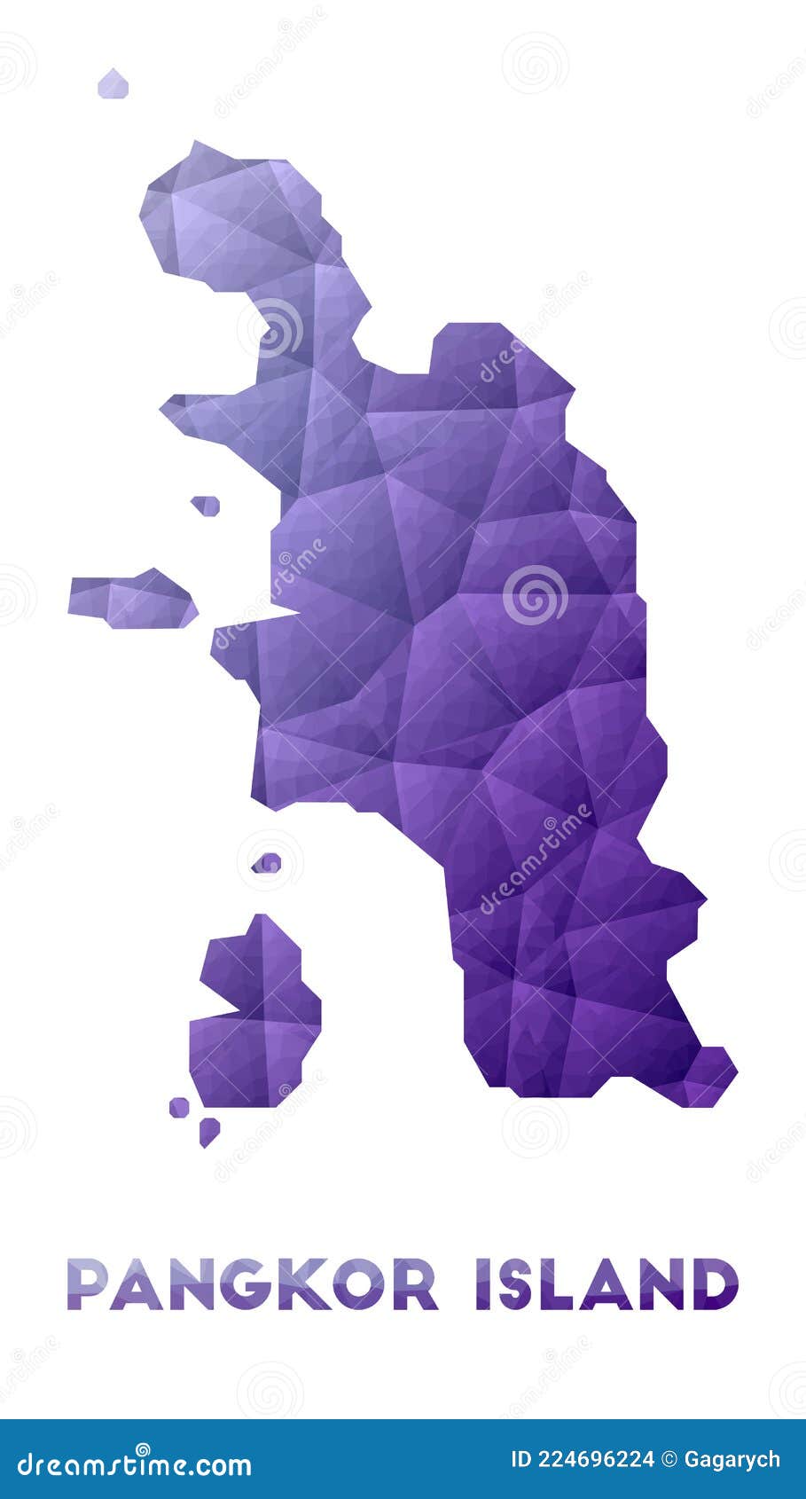 Map of Pangkor Island. stock vector. Illustration of lumpur - 224696224