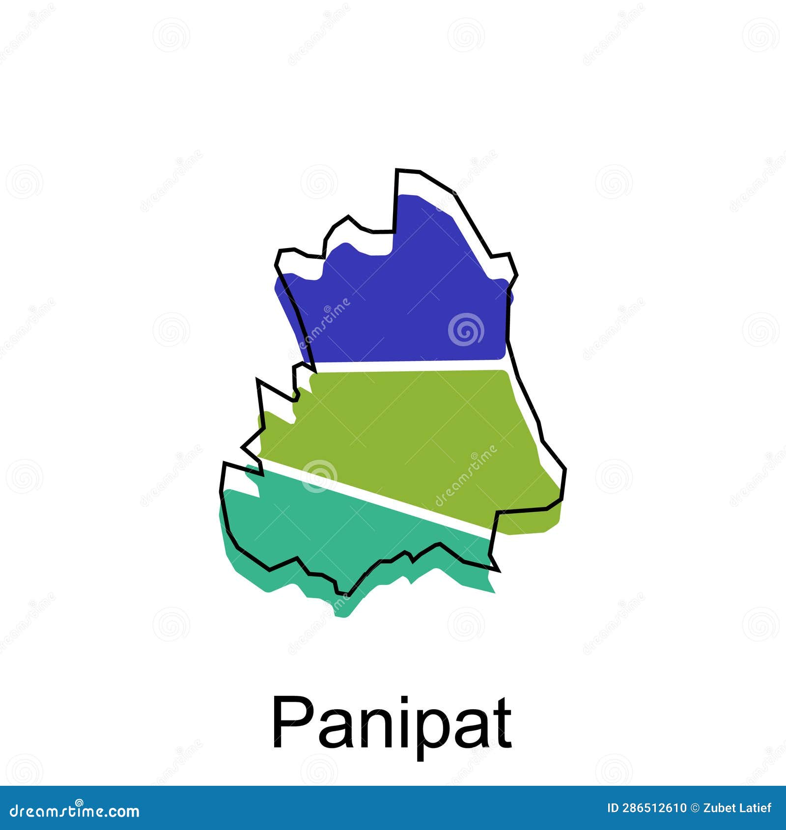 Map of Panipat Vector Design Template, National Borders and Important ...