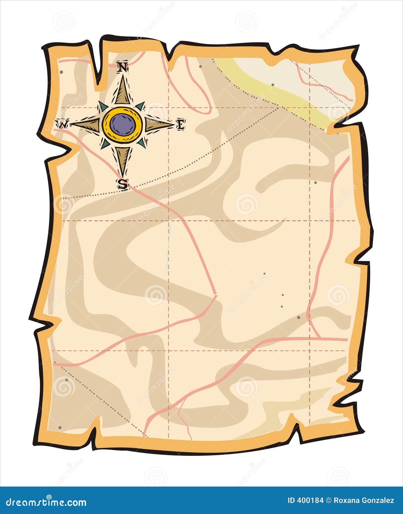 Map paper stock illustration. Illustration of aged, blank - 400184