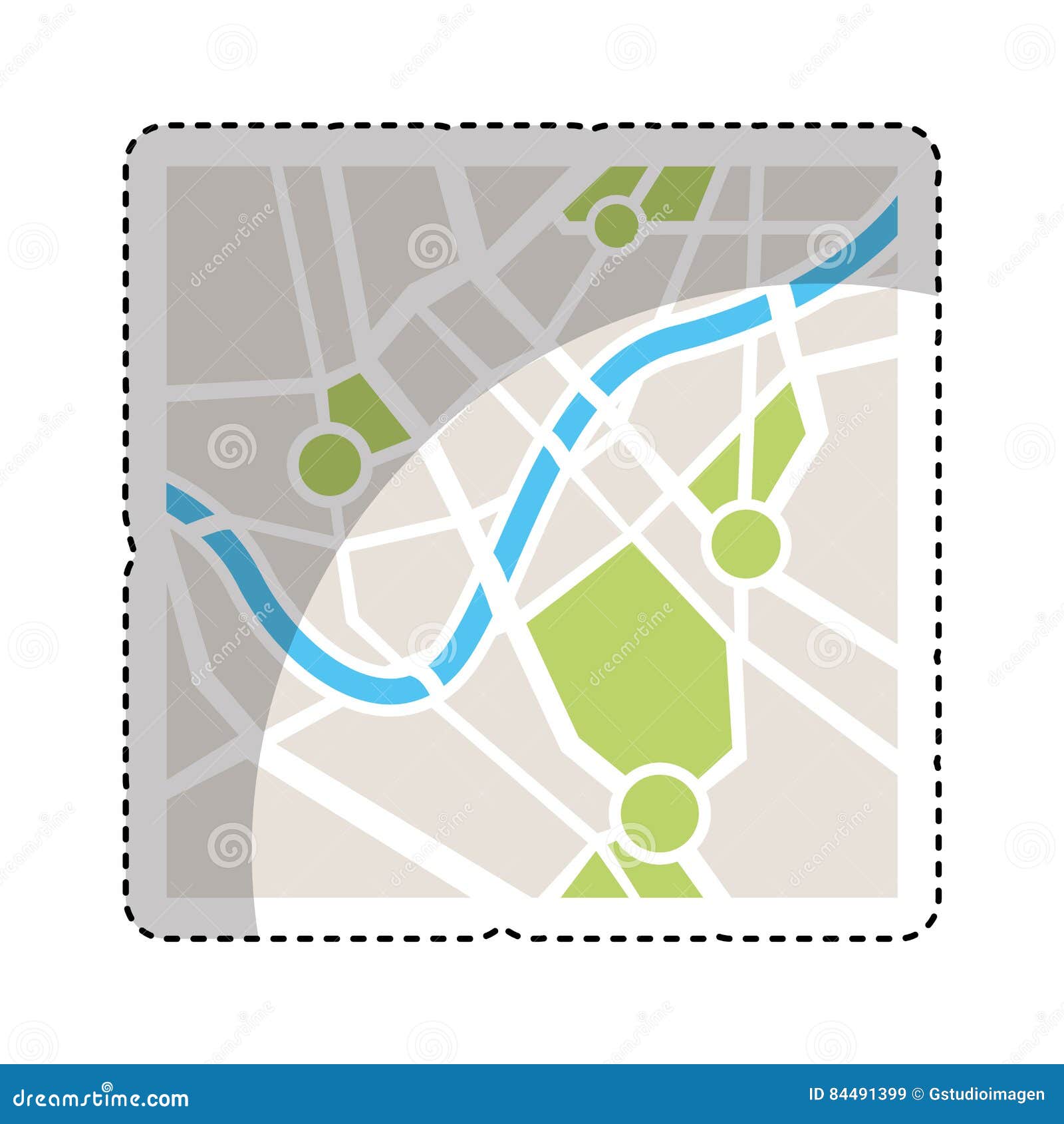 Map Paper Guide Isolated Icon Stock Illustration - Illustration of ...