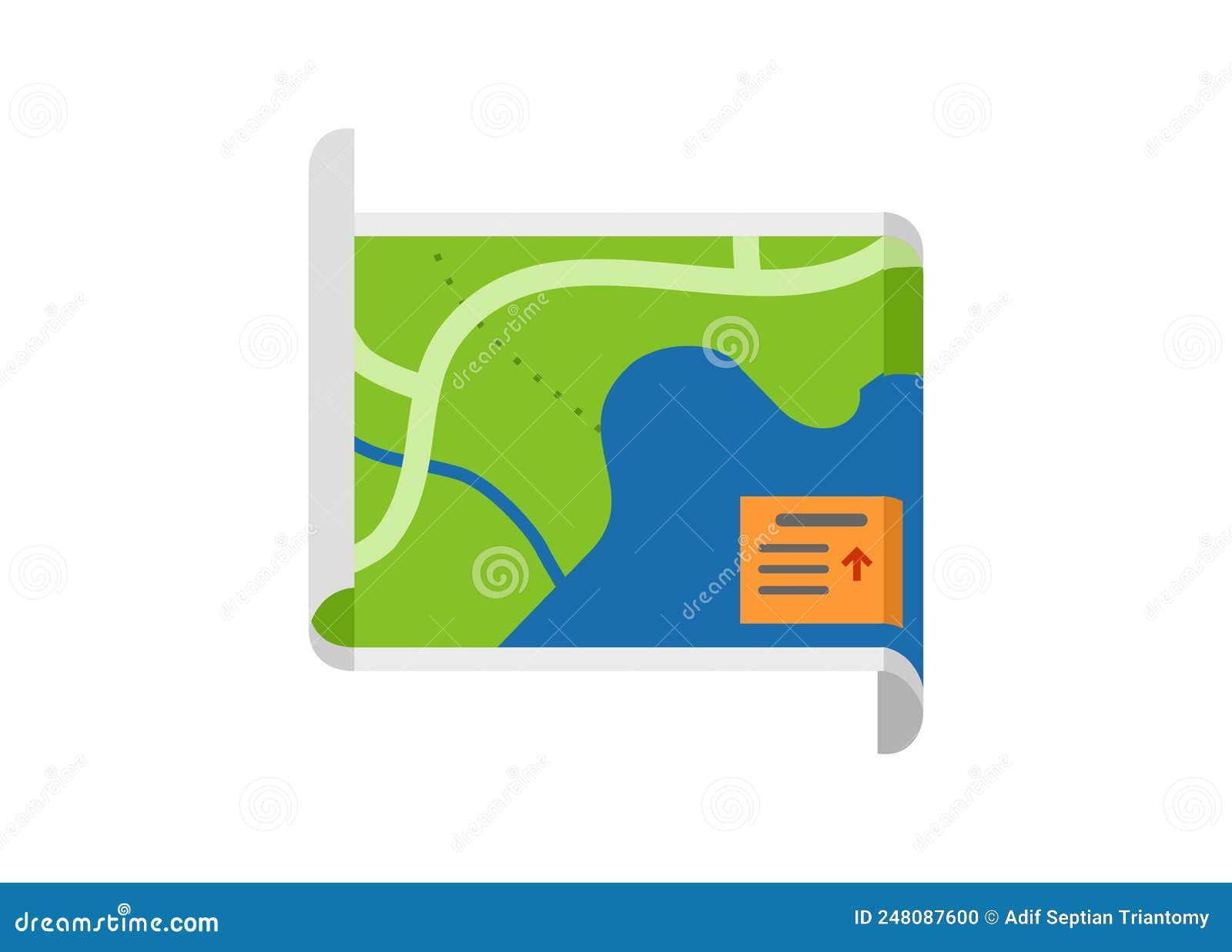 Map Paper. Rolled Map Paper. Simple Flat Illustration Stock Vector ...