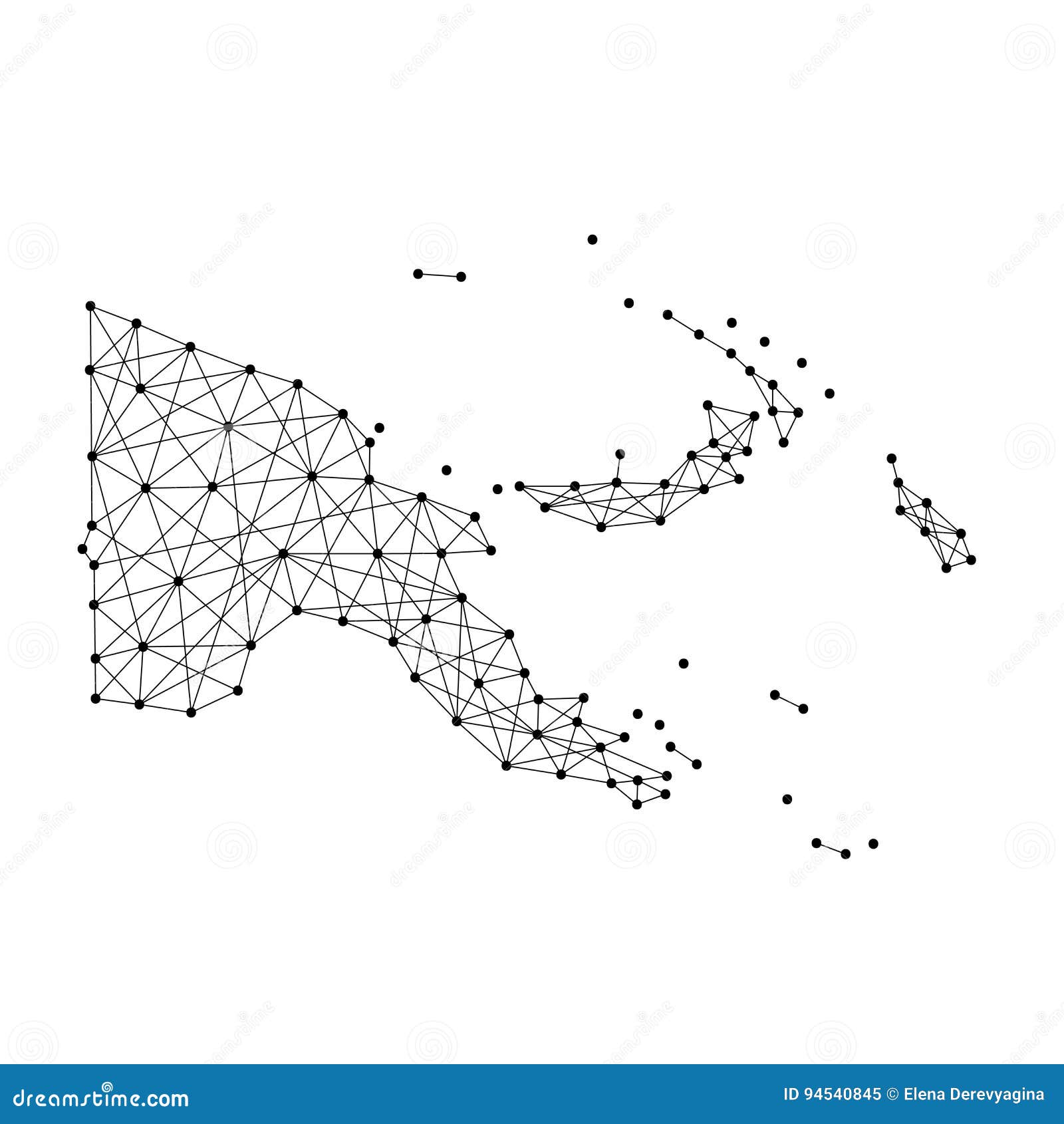 Map of Papua New Guinea from Polygonal Black Lines, Dots of ... Map of Papua New Guinea from Polygonal Black Lines, Dots of ...