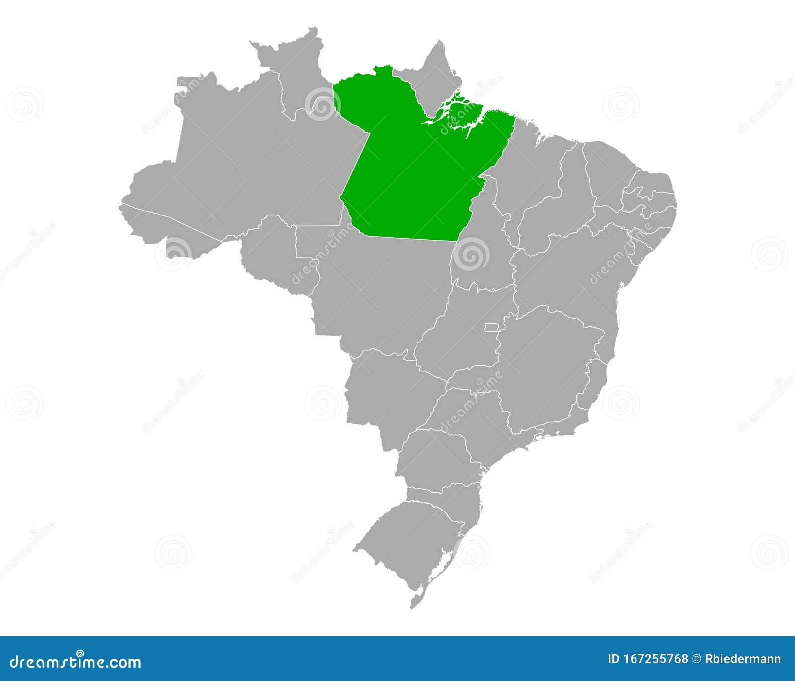 Map of Para in Brazil stock vector. Illustration of region - 167255768