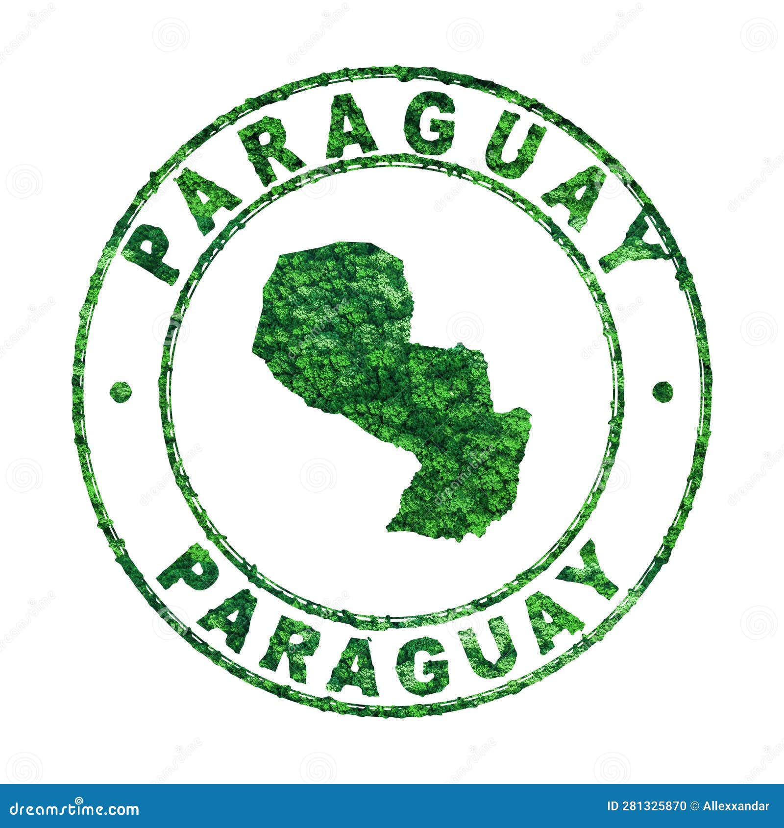 Map of Paraguay, Postal Stamp, Sustainable Development, CO2 Emission ...