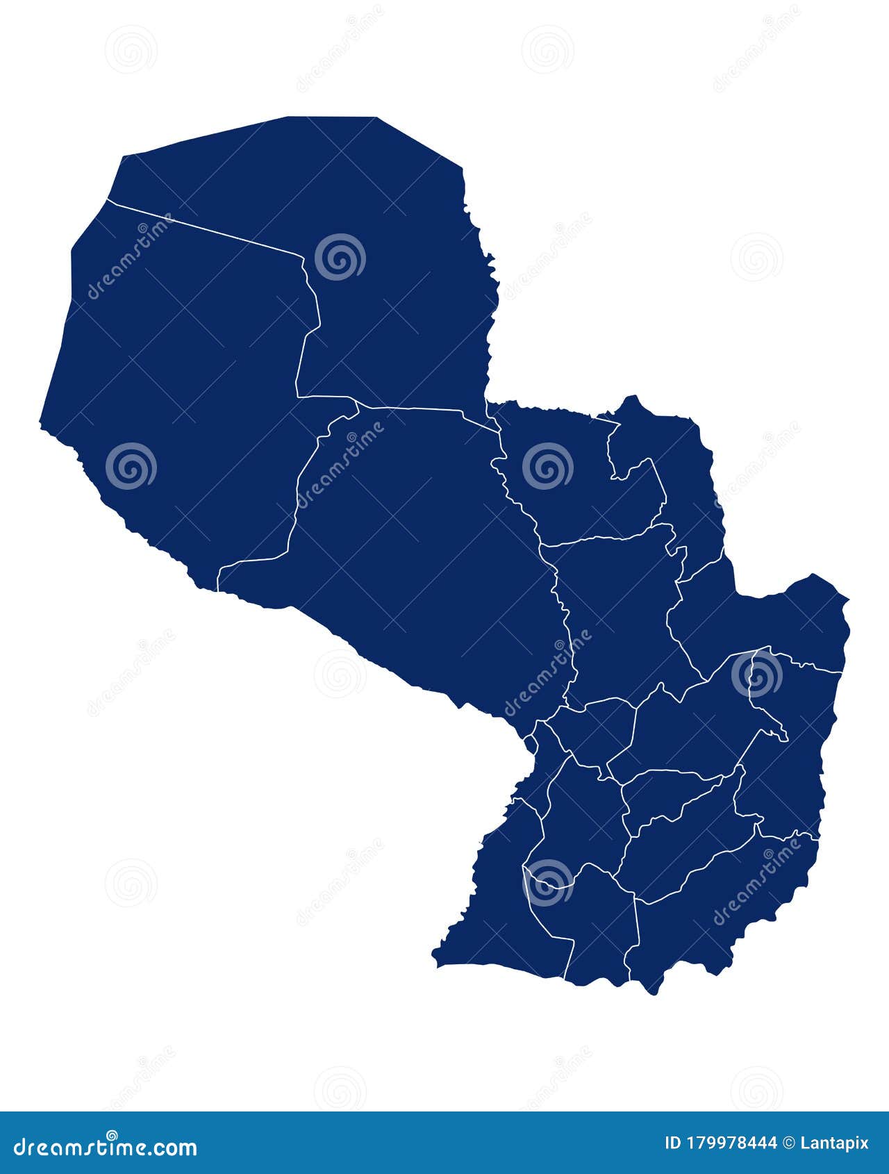 Map of Paraguay with Regions and Borders Stock Vector - Illustration of ...