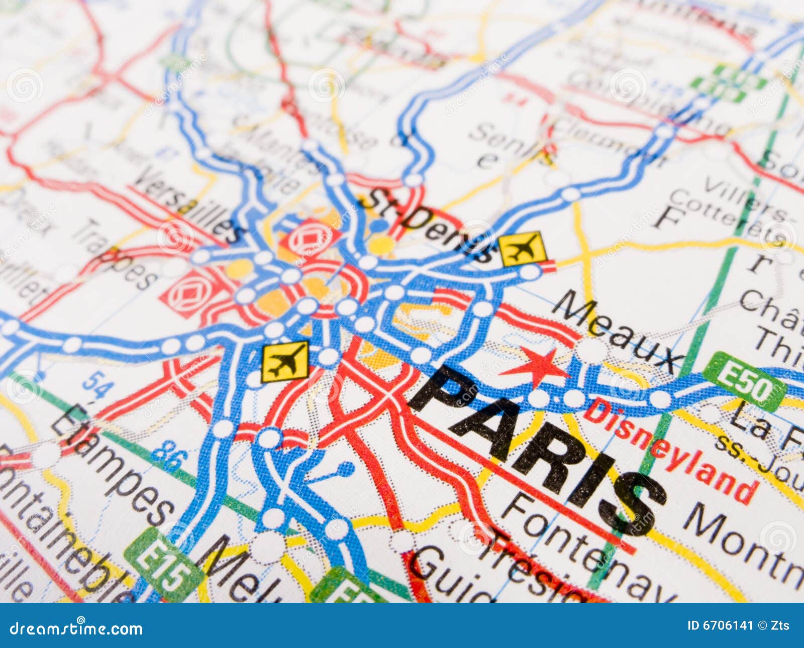 Map of Paris stock image. Image of road, route, paris - 6706141