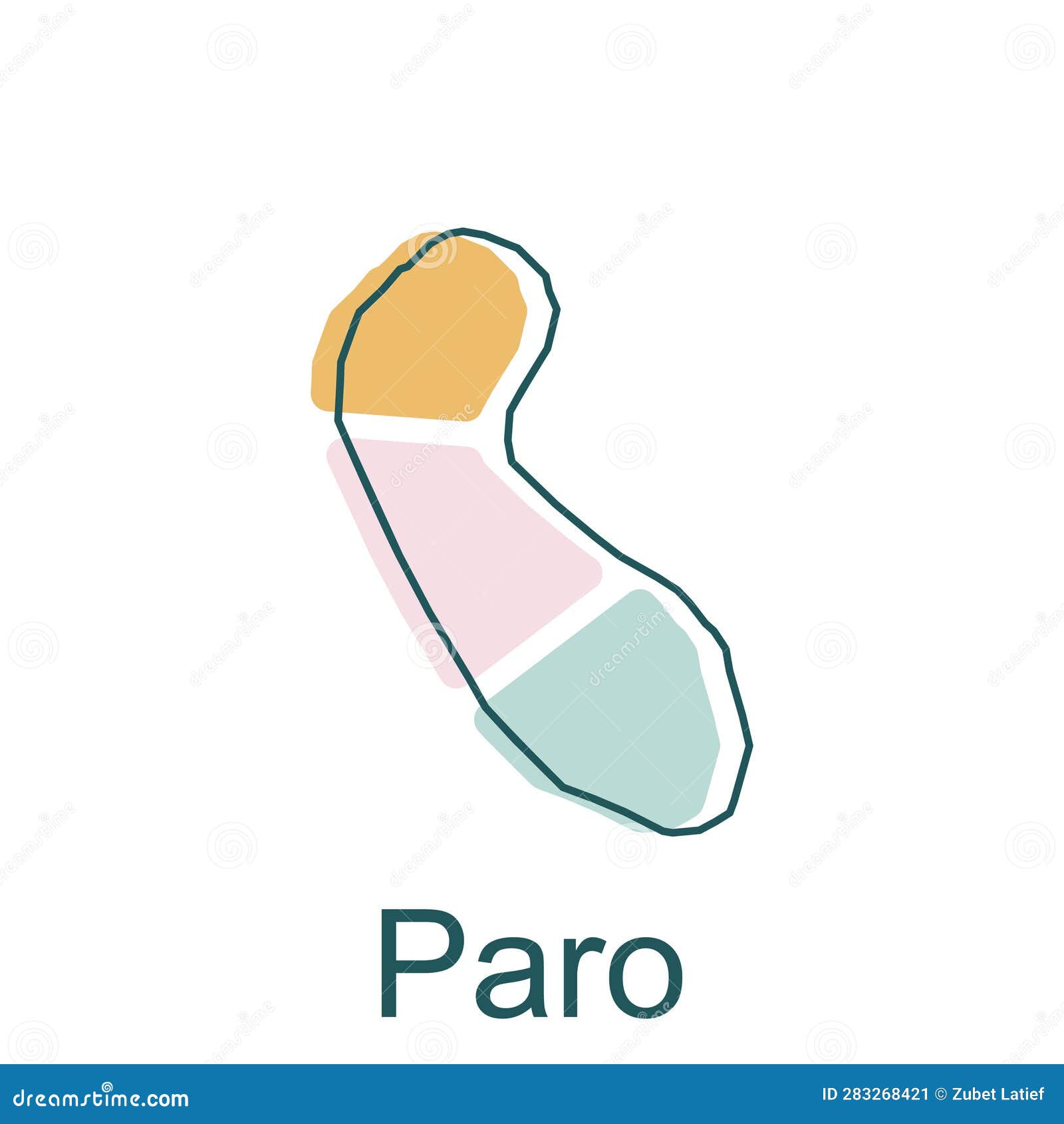 Map Of Paro Geometric Line Modern Design Template, Illustration Vector ...