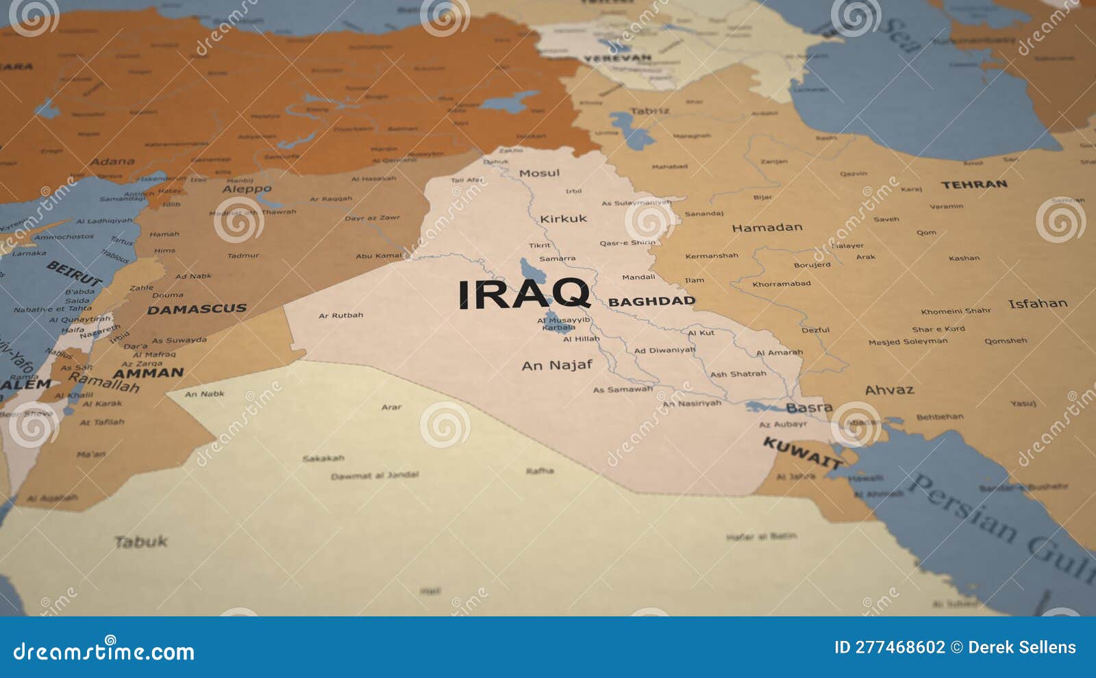 Old Paper Map of Iraq stock footage. Video of travel - 277468602