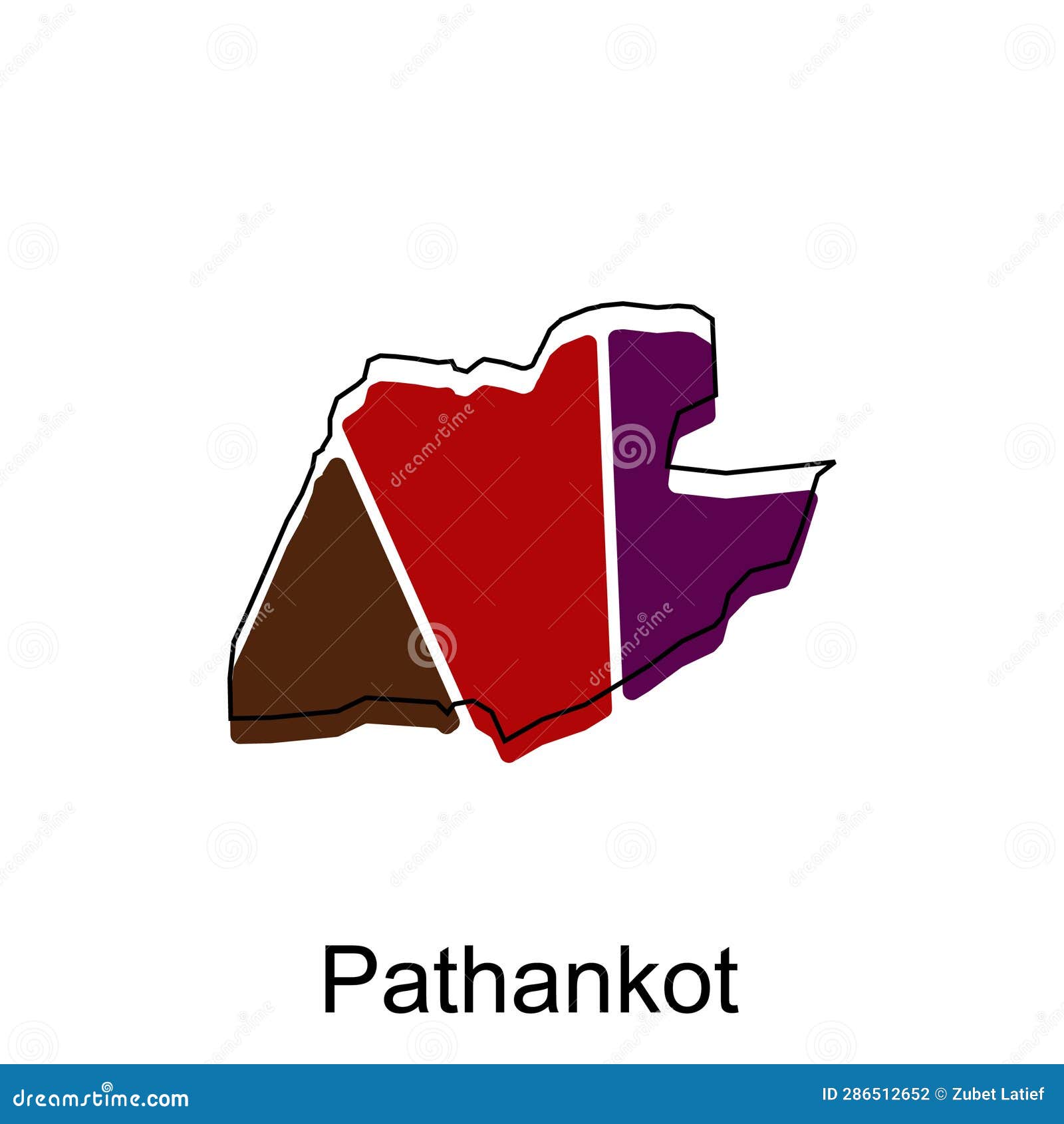Map of Pathankot World Map International Vector Template with Outline ...