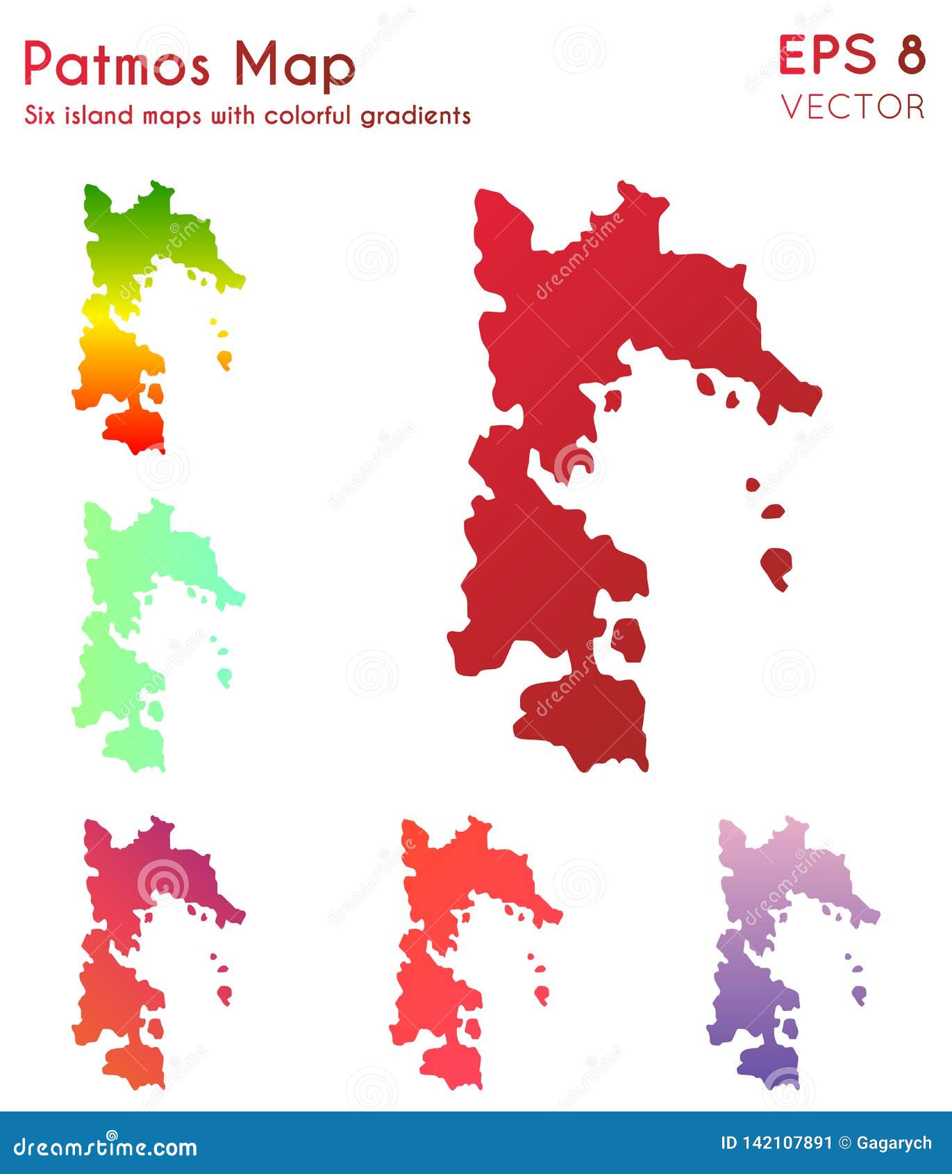 Map Of Patmos With Beautiful Gradients. Vector Illustration ...